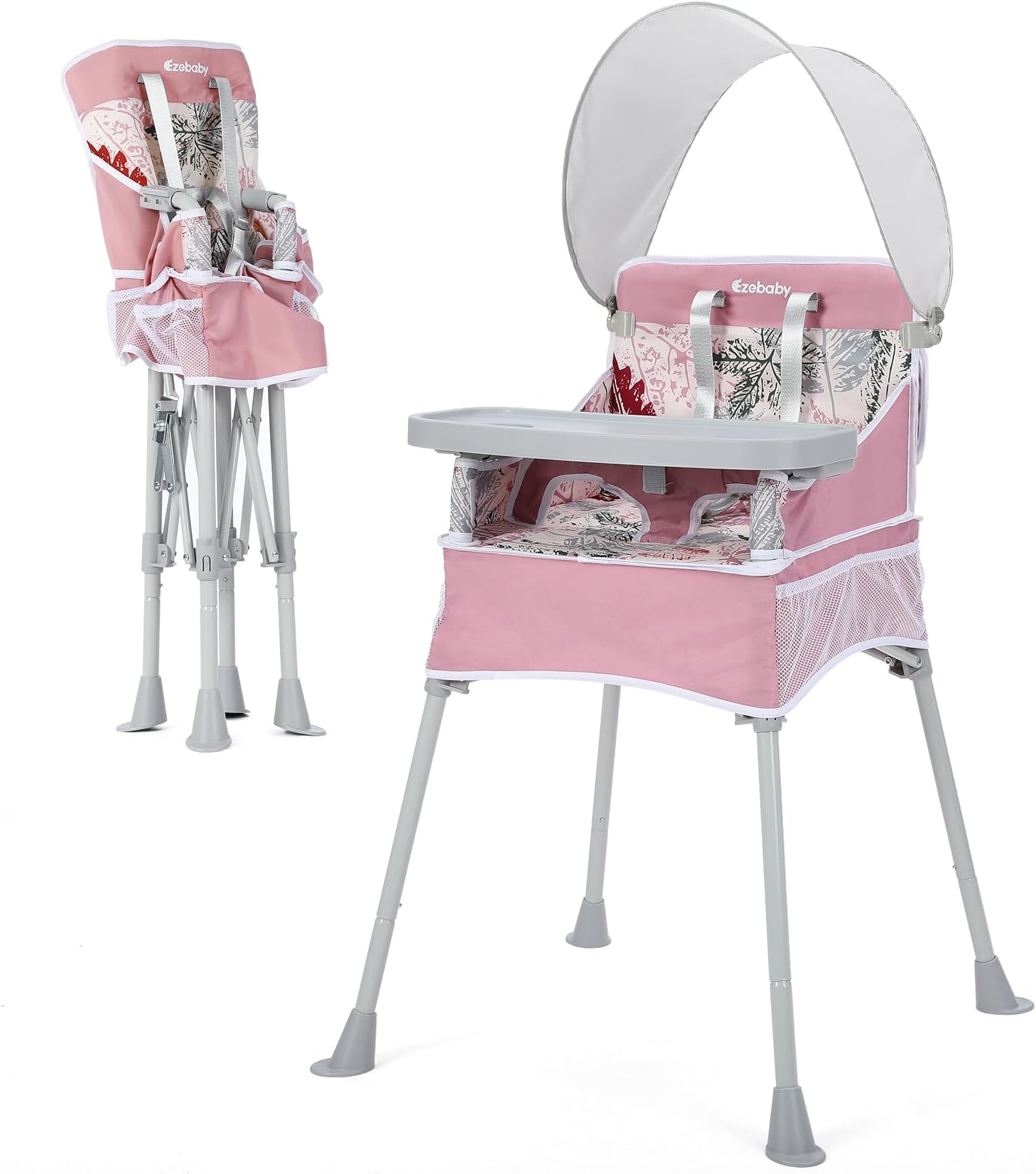 Amazon.com : Ezebaby Baby Portable High Chair with Sun Canopy, Foldable ...