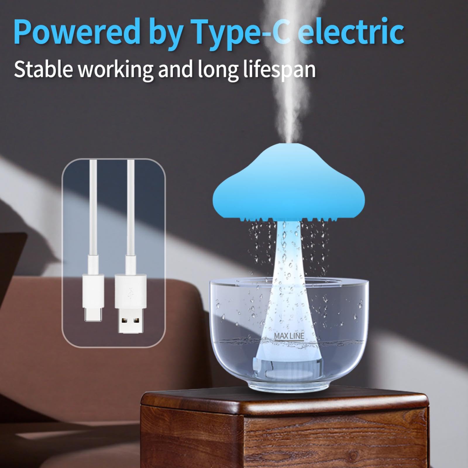 Cloud Rain Humidifier Water Drip 400ml, Cloud Rain Aromatherapy ...