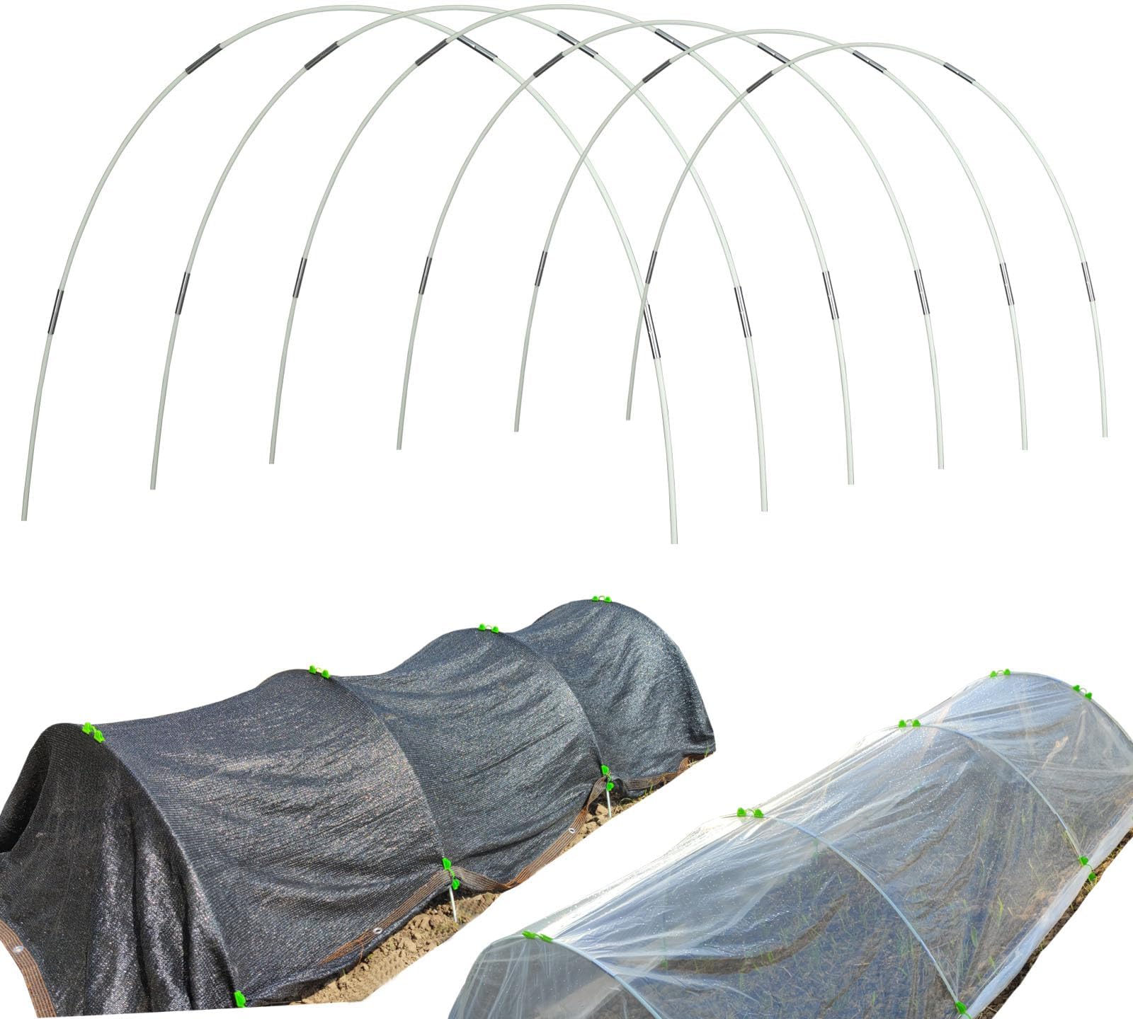 Amazon.com : Greenhouse Hoops for DIY Tunnel, 6 Set 8 FT Long Garden ...