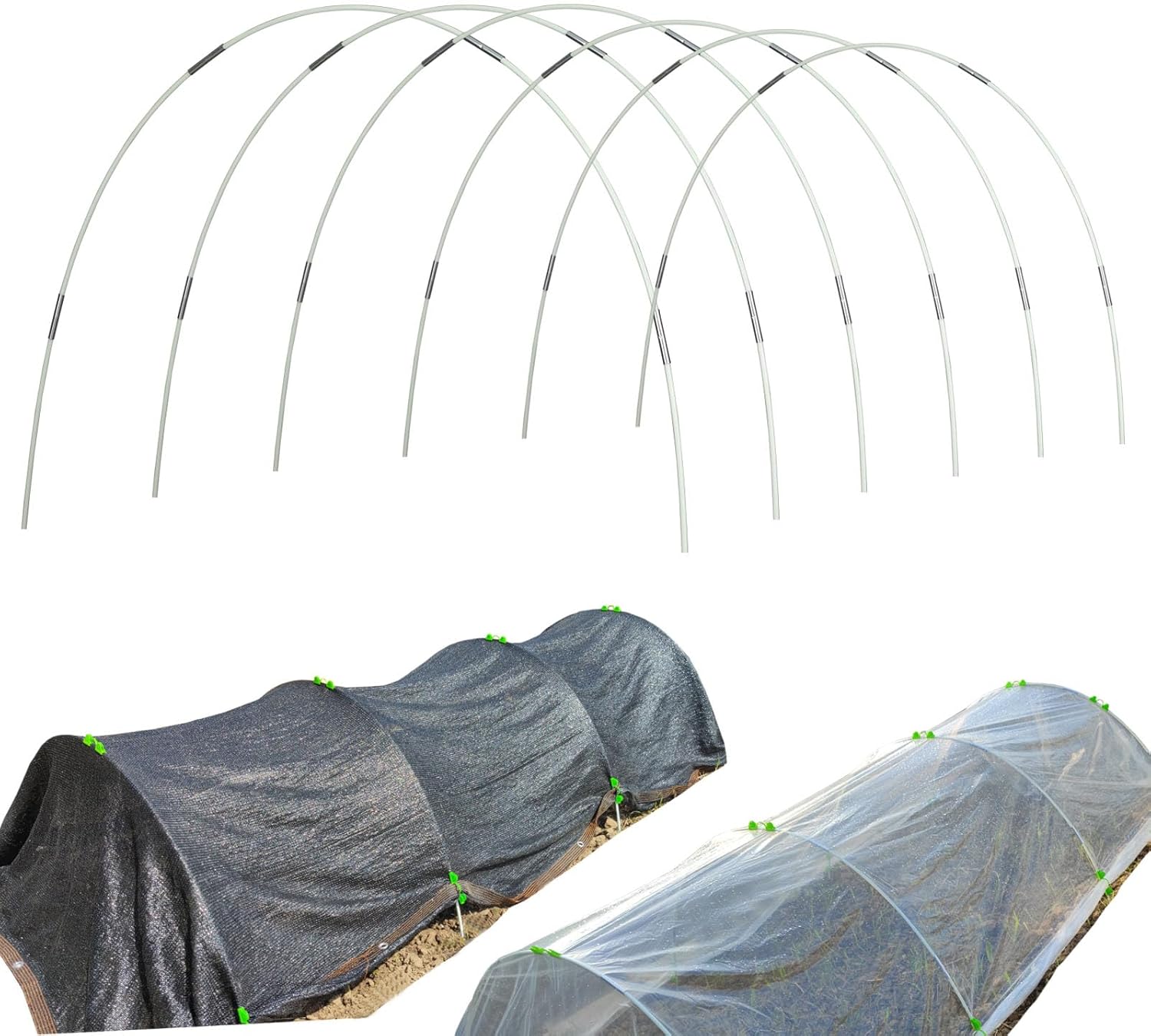 Amazon.com : Greenhouse Hoops for DIY Tunnel, 6 Set 8 FT Long Garden ...