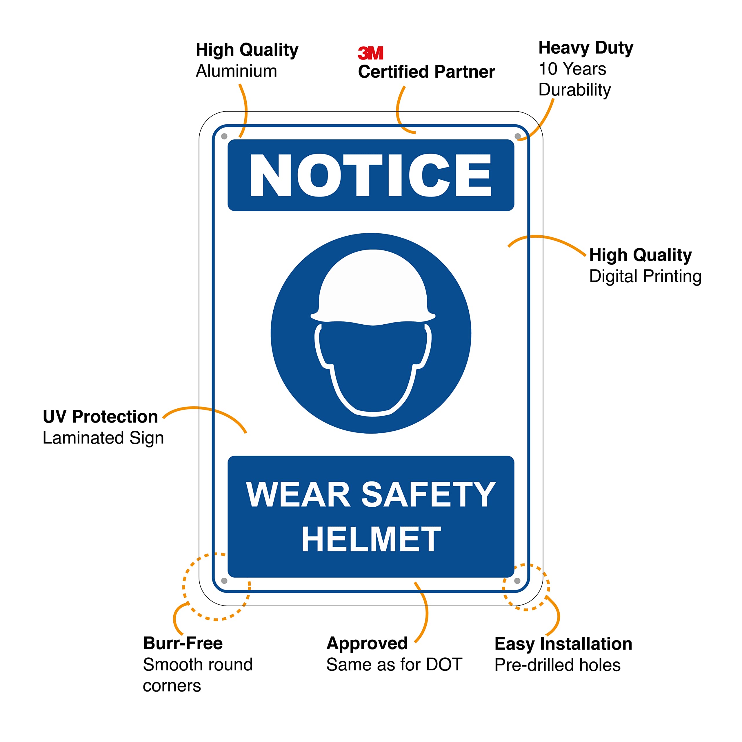 Wear Safety Helmet Sign Wear Safety Helmet Sign Stock Illustrations