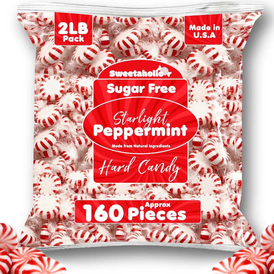 Amazon.com: Sweetaholic Sugar Free Starlight Peppermint Candy | 2 Pound ...