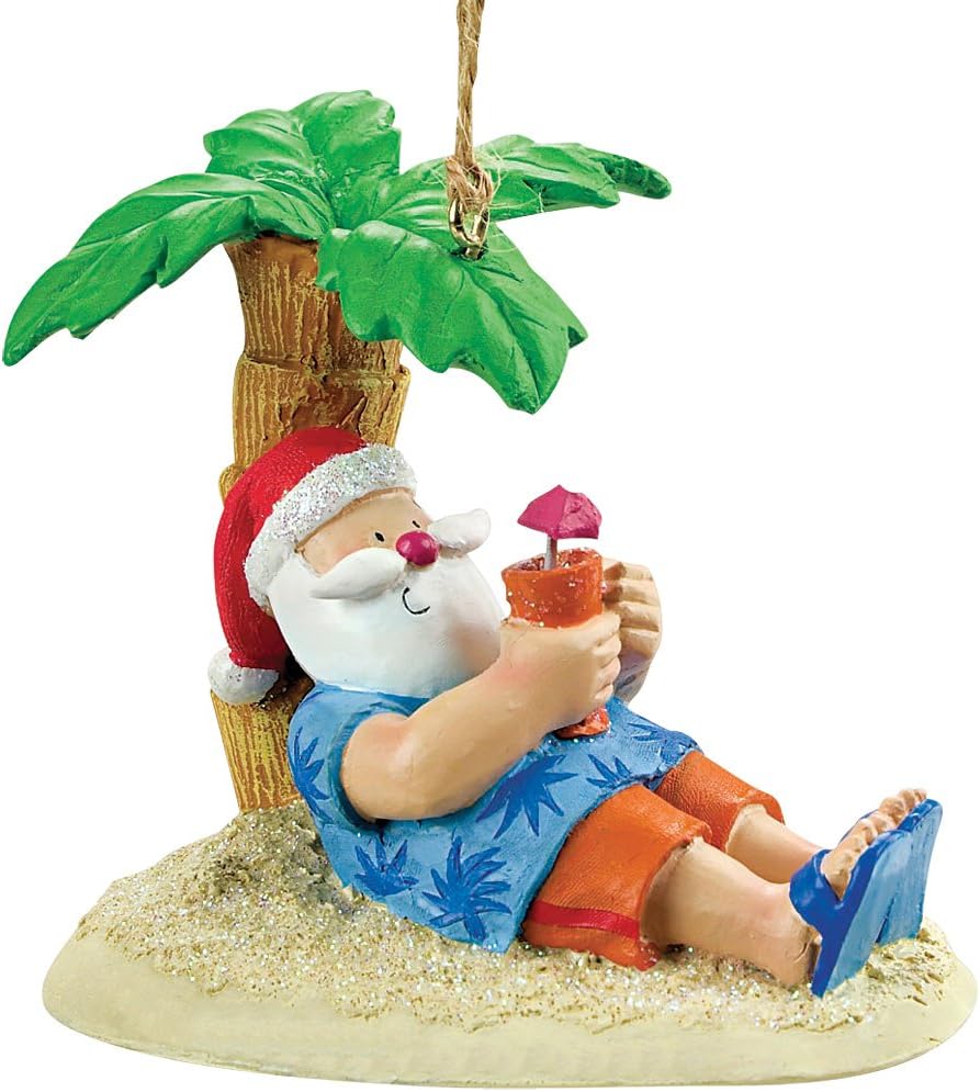 Amazon.com: Cape Shore Santa Relaxing Under a Palm Tree Beach Break ...