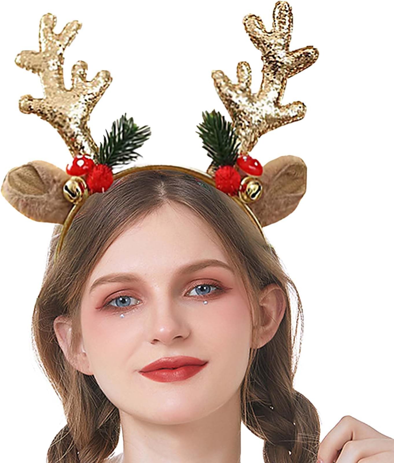 Amazon.com : Acenail Christmas Headbands Women Xmas Deer Hair Hoop ...