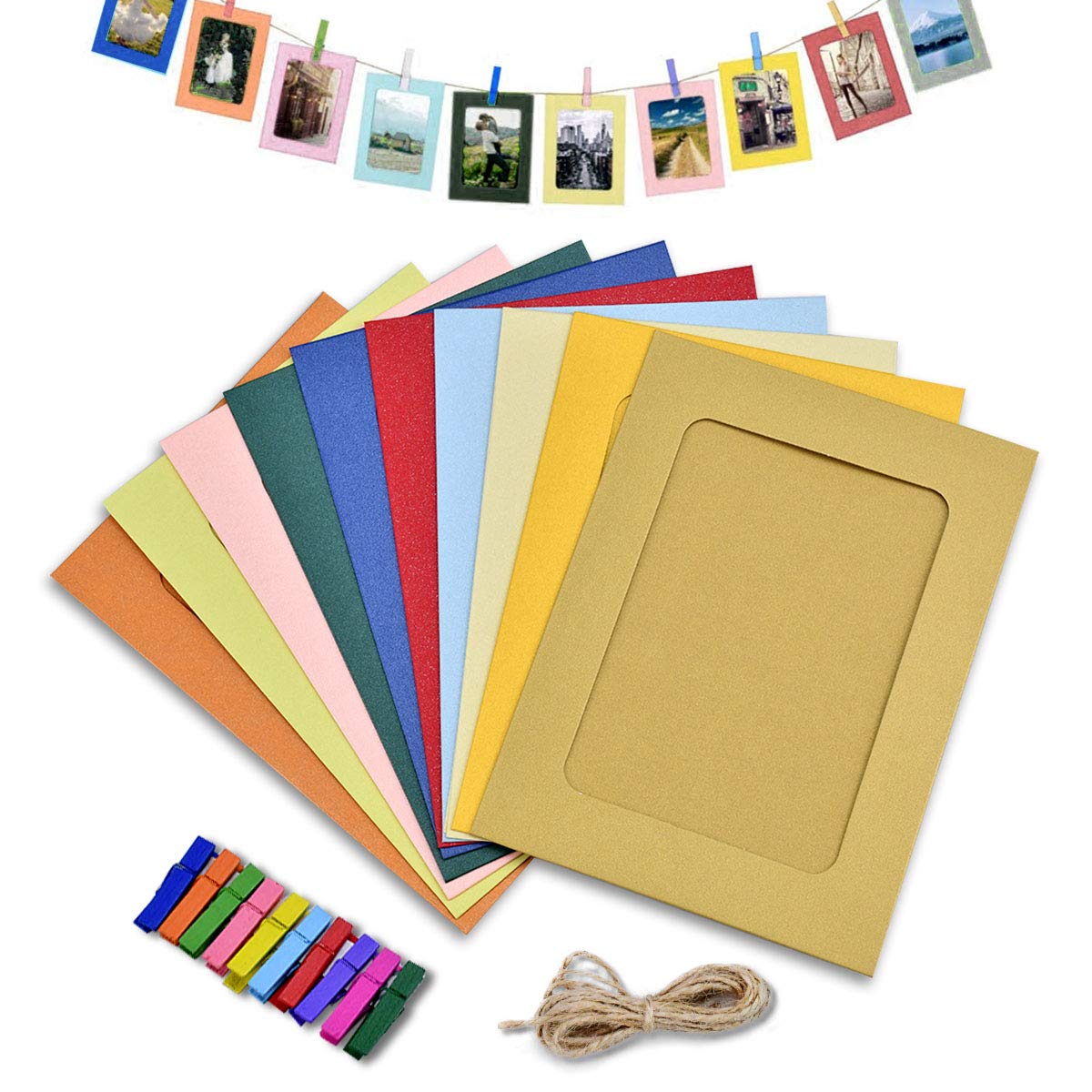 Paper Photo Frame 4x6 Kraft Paper Picture Frames 10 PCS DIY Cardboard ...