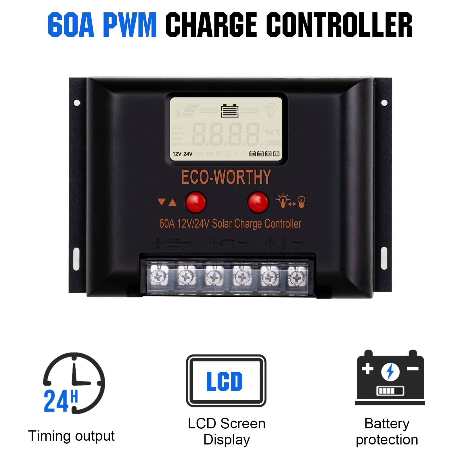 Buy ECO-WORTHY 1700W 24V Solar Power System with Battery and Inverter ...