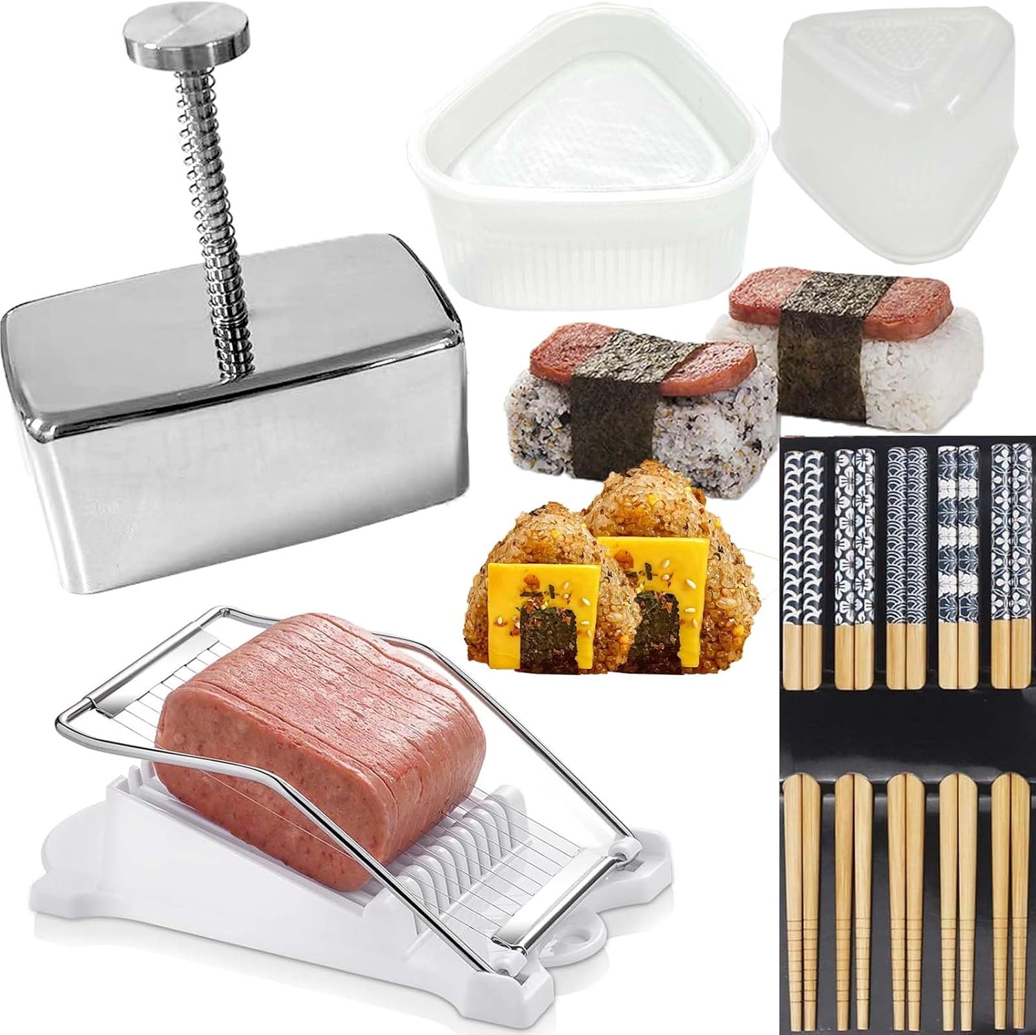 Amazon.com | Fejapa Stainless Steel Musubi Press Maker Onigiri Mold ...