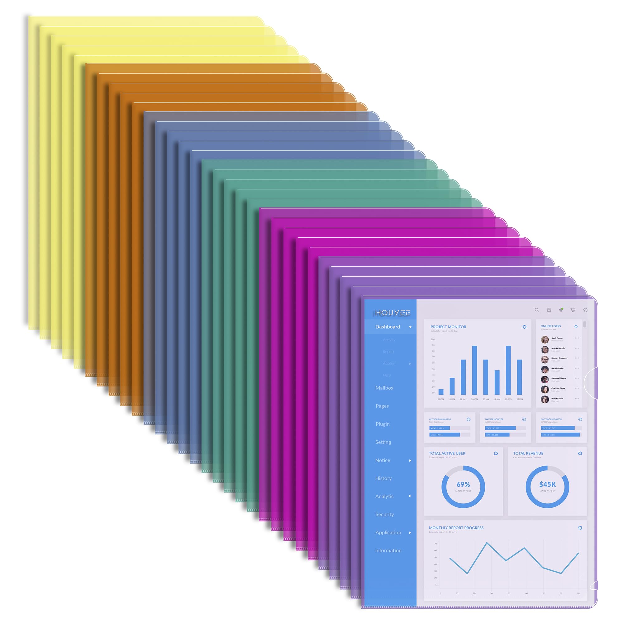 Amazon.com : HOUYEE 30 Pack Clear Document Folder, Plastic Paper Sleeve ...