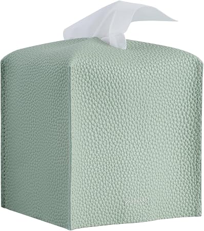 Amazon.com: Tissue Box Cover Square - PU Leather Tissue Box Cover ...