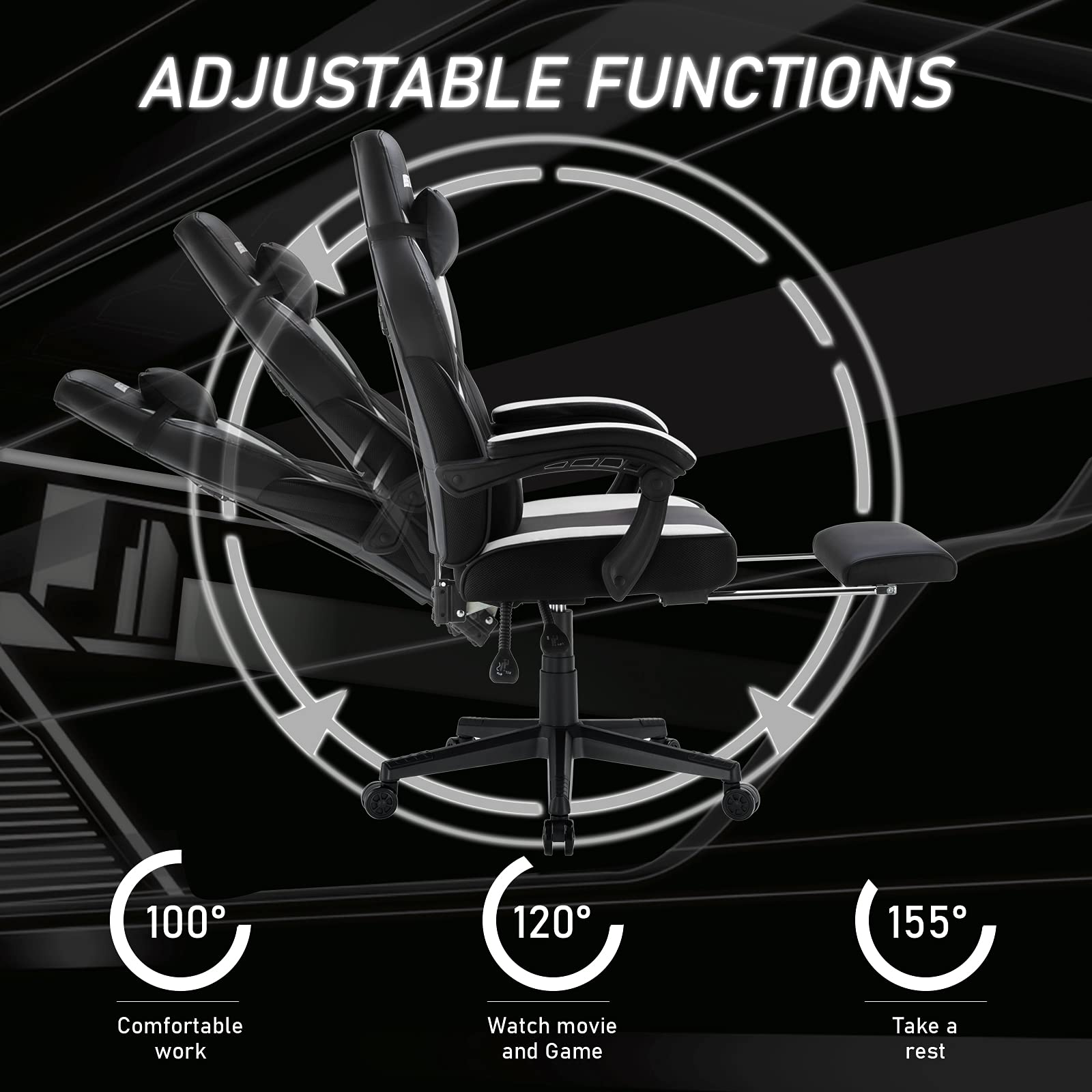 Buy LEMBERI Gaming Chairs for Adults,Ergonomic Video Game Chairs with ...