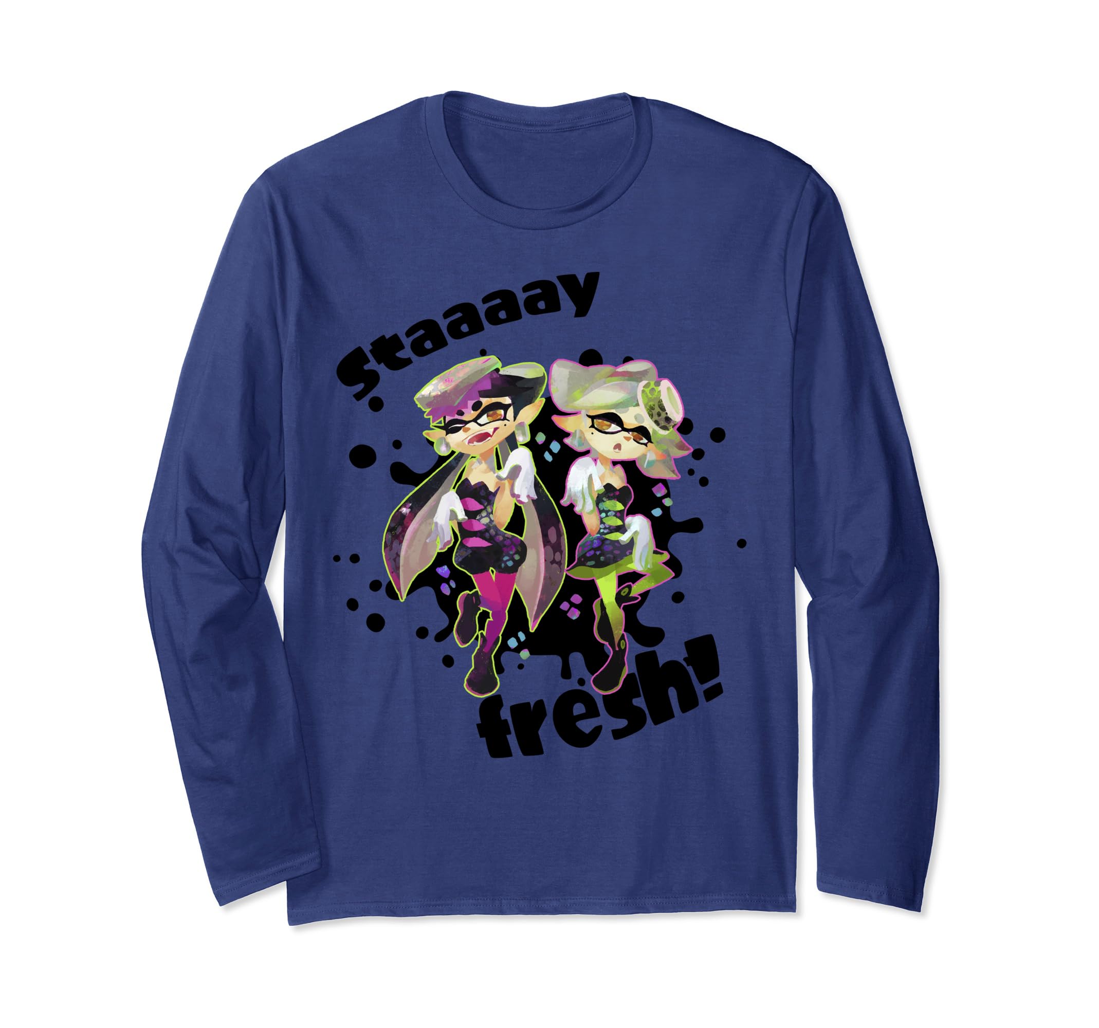 Amazon.com: Nintendo Splatoon Squid Sisters Stay Fresh Long Sleeve Tee ...