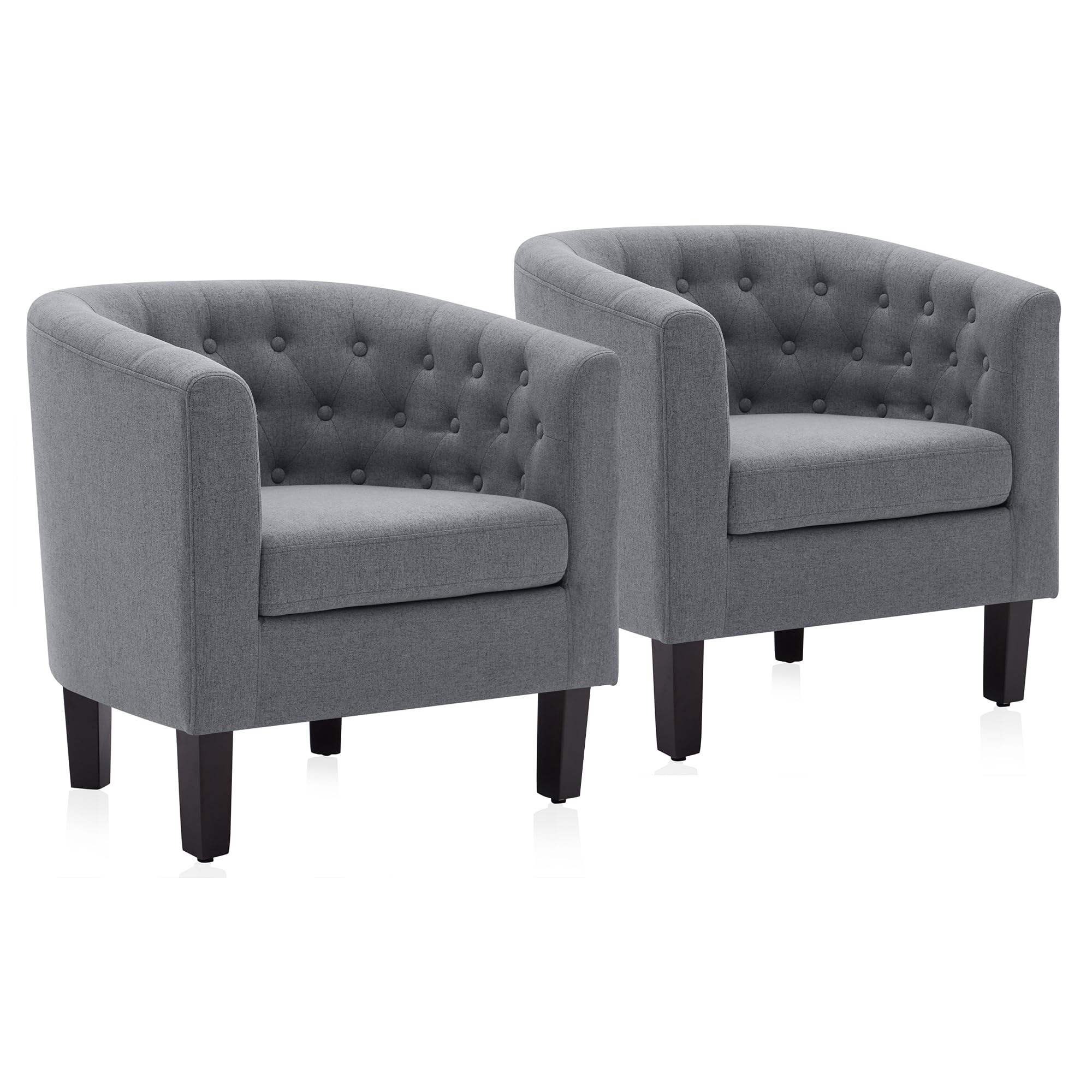 Amazon.com: BELLEZE Gray Accent Chairs for Living Room, Set of 2 ...