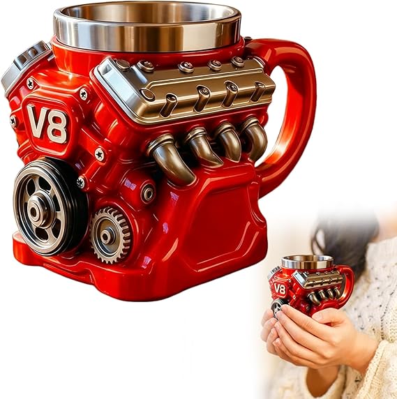 V8 Engine Coffee Mug,Retro Engine Coffee Mug 3D Mechanical Coffee Cup ...