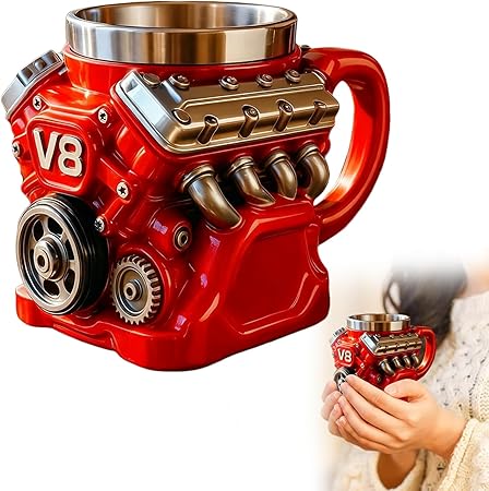 V8 Engine Coffee Mug,Retro Engine Coffee Mug 3D Mechanical Coffee Cup ...