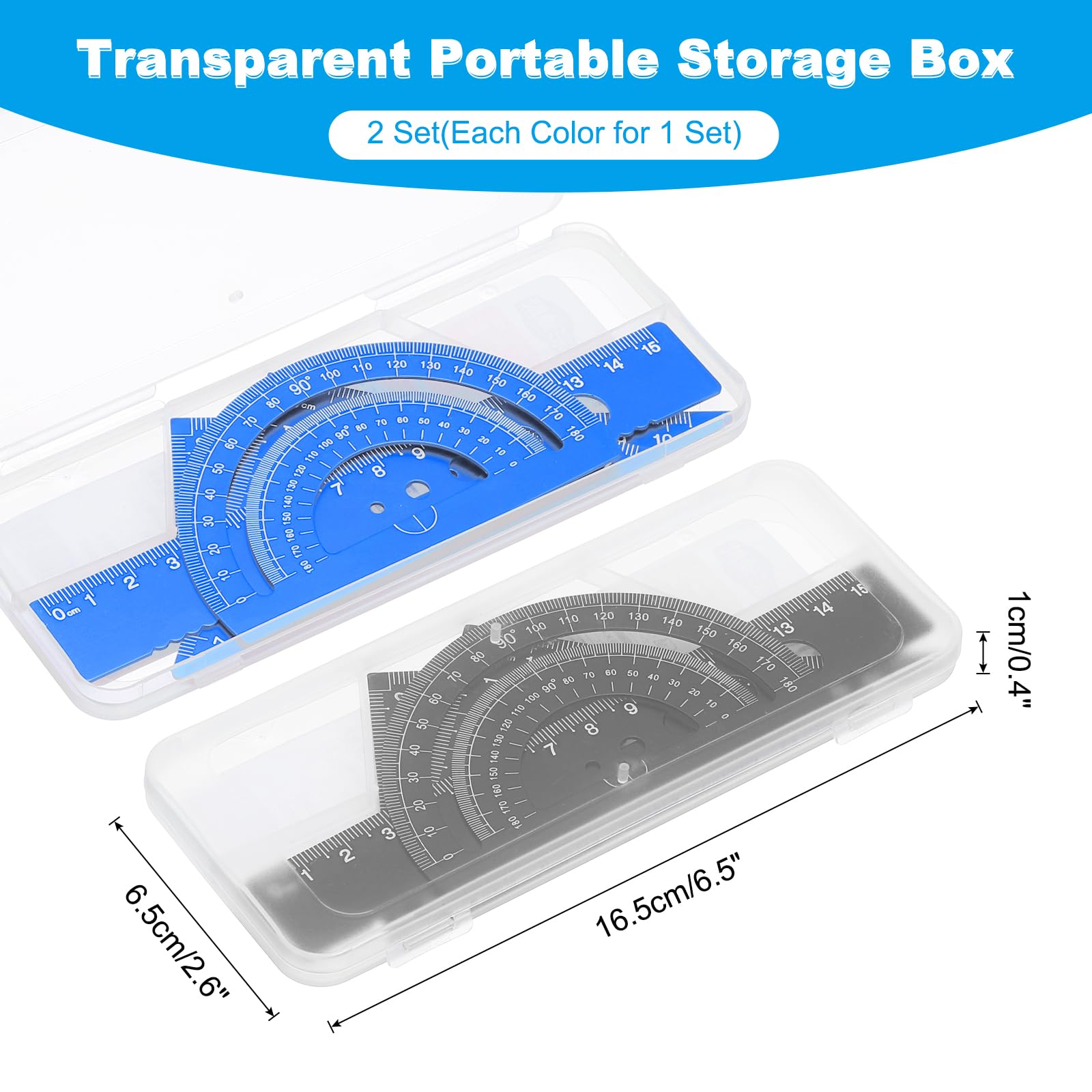 PATIKIL Triangular Ruler Set, 15cm Aluminum Metric Ruler 4560 ...