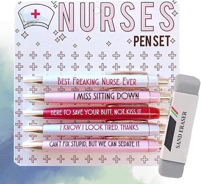 DINNIWIKL Nurses Pen Set, 5PCS Funny Nurses Pens Set, Yocartgo Fun ...
