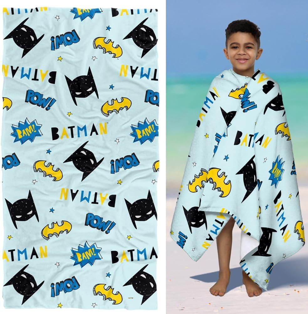 Amazon.com: LOGOVISION Batman, 30"x60" Sketch Icons Kids Beach Towel ...