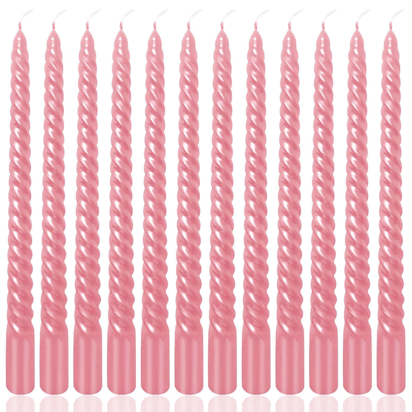 Amazon.com: 10 Inch Metallic Pink Spiral Taper Candles Set for Holiday ...