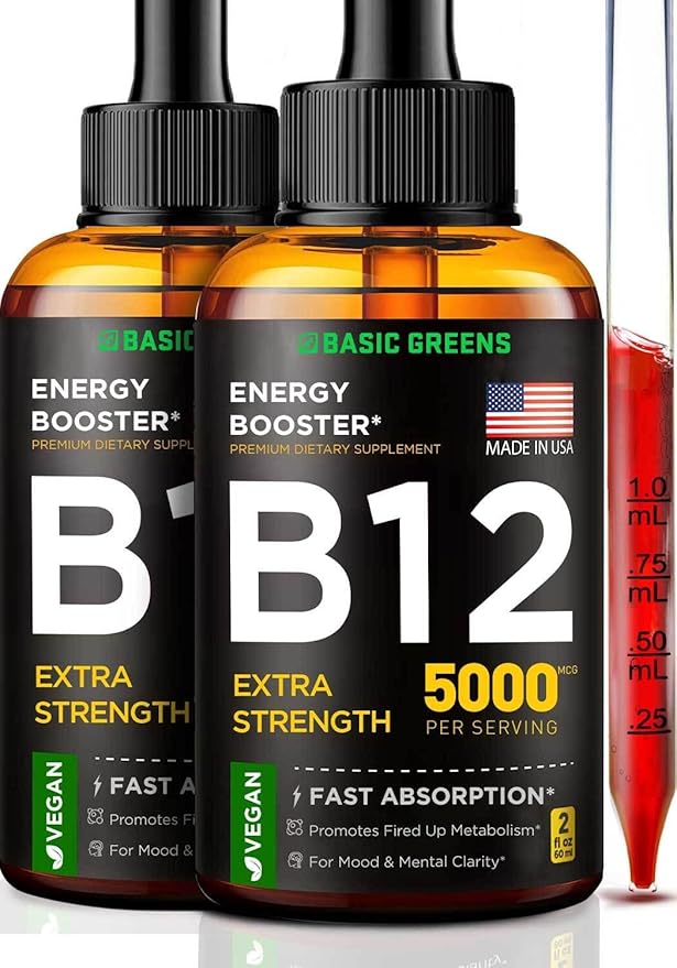 Amazon.com: Vegan Vitamin B12 Sublingual (2 Pack X 2oz) B12 Liquid, B ...