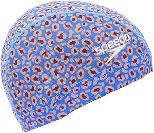 Speedo SE12452 Swim Cap, Leopard Mesh Cap, Unisex, Purple, Large ...