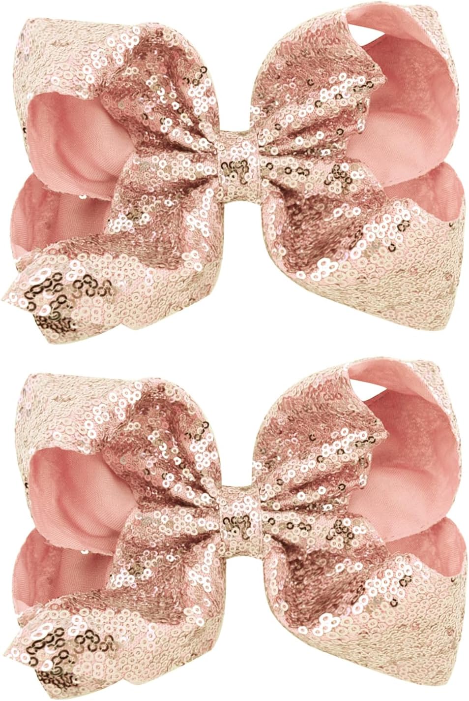 Amazon.com : 2Pcs Big Hair Bows for Girls 5Inchs Hand-made Shiny Glitter Ribbon Hair Bows ...