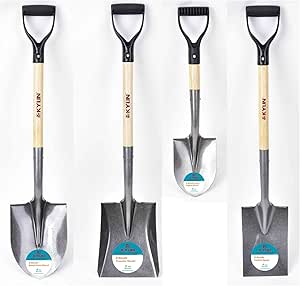 Amazon.com : Kylin Spade Shovels for Digging Square Flat Shovel 4-Piece Assorted Full Size ...