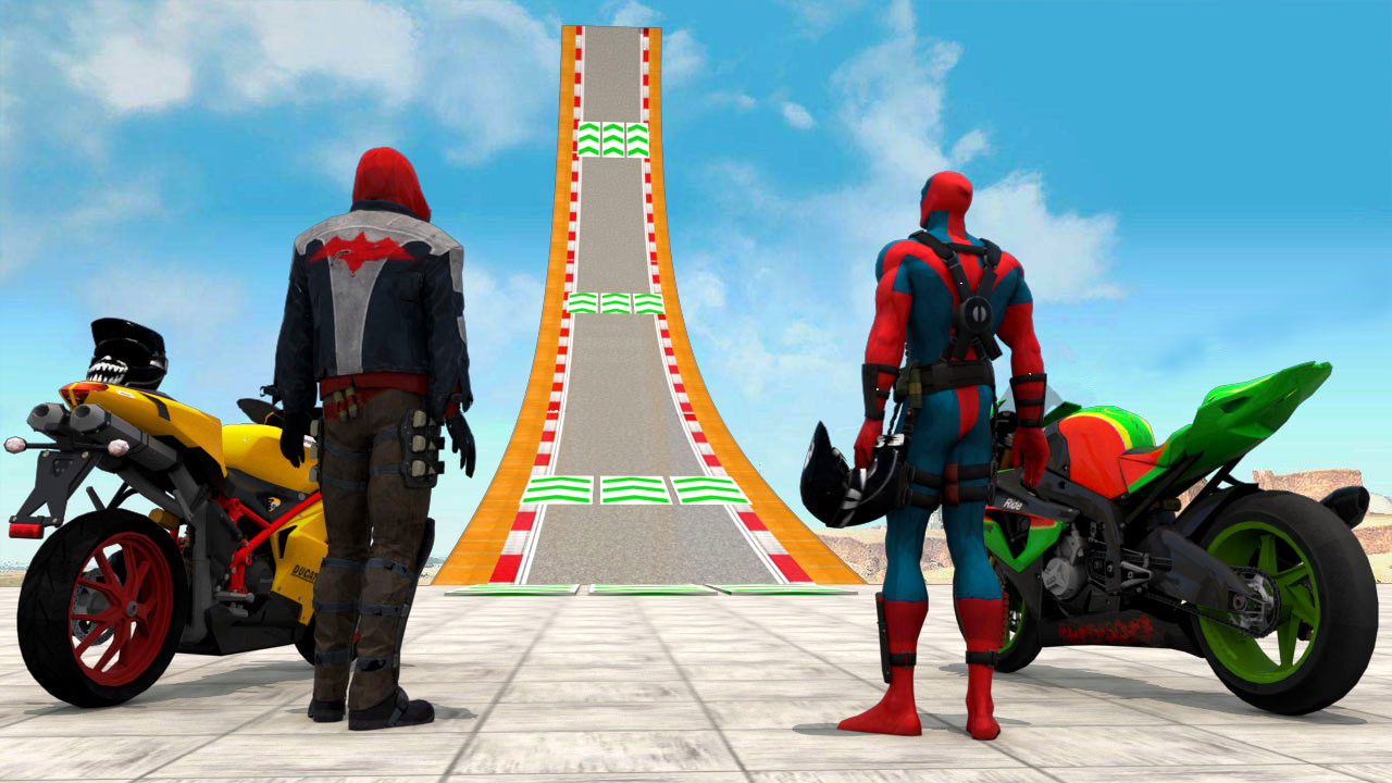 Superheroes Bike Racing Games 3D, Spider Hero Bike Games, Stunt Bike ...
