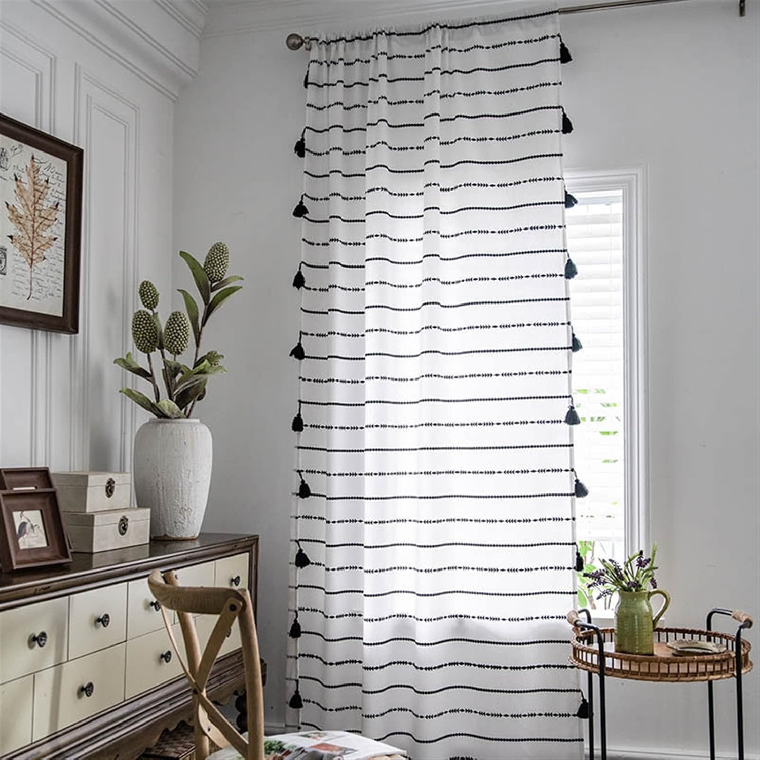 Amazon.com: SK Studio Boho Curtains Semi-Blackout Window Curtains 2 ...