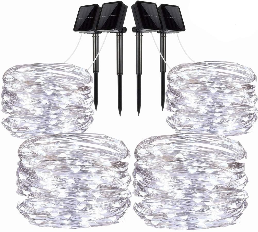 Amazon.com : LiyuanQ Solar String Lights, 4 Pack 100 LED Solar Fairy ...