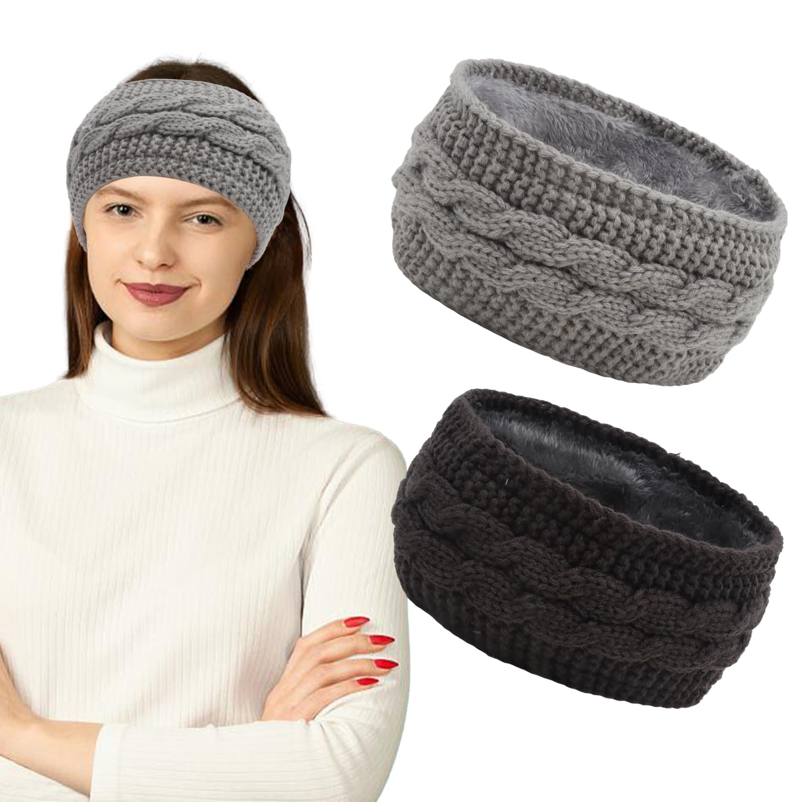 Amazon.com: TIOSRU Ear Warmer Headbands for Women,2 Pack Winter ...