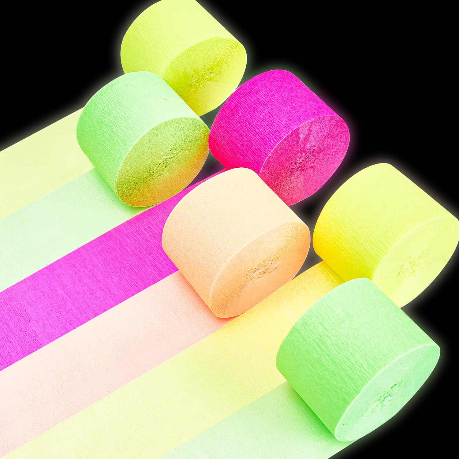 Amazon.com: PartyWoo Crepe Paper Streamers 6 Rolls 492ft, Pack of Neon ...