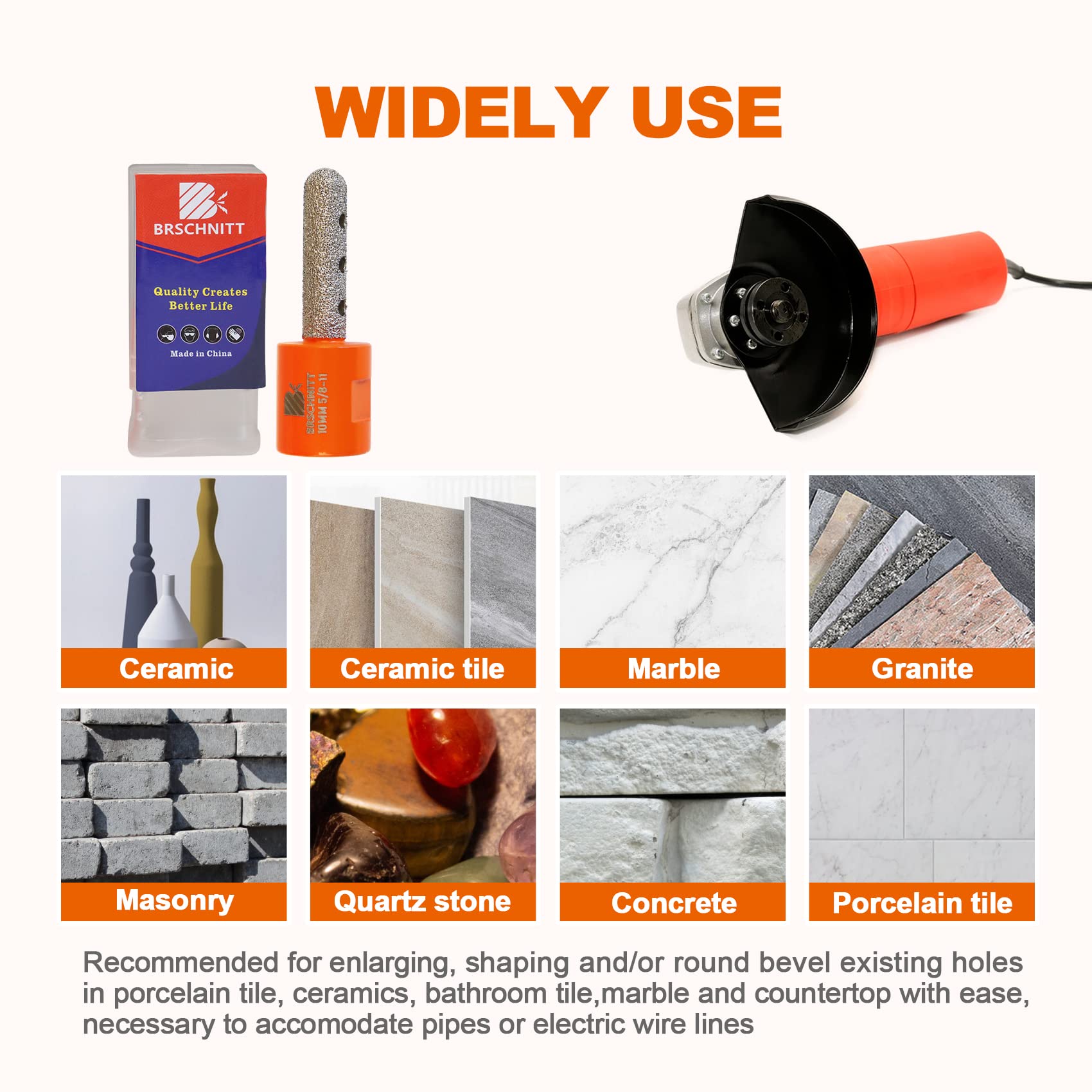 Snapklik.com : Diamond Finger Milling Bits,BRSCHNITT 3/8 Inch 10mm Dry ...