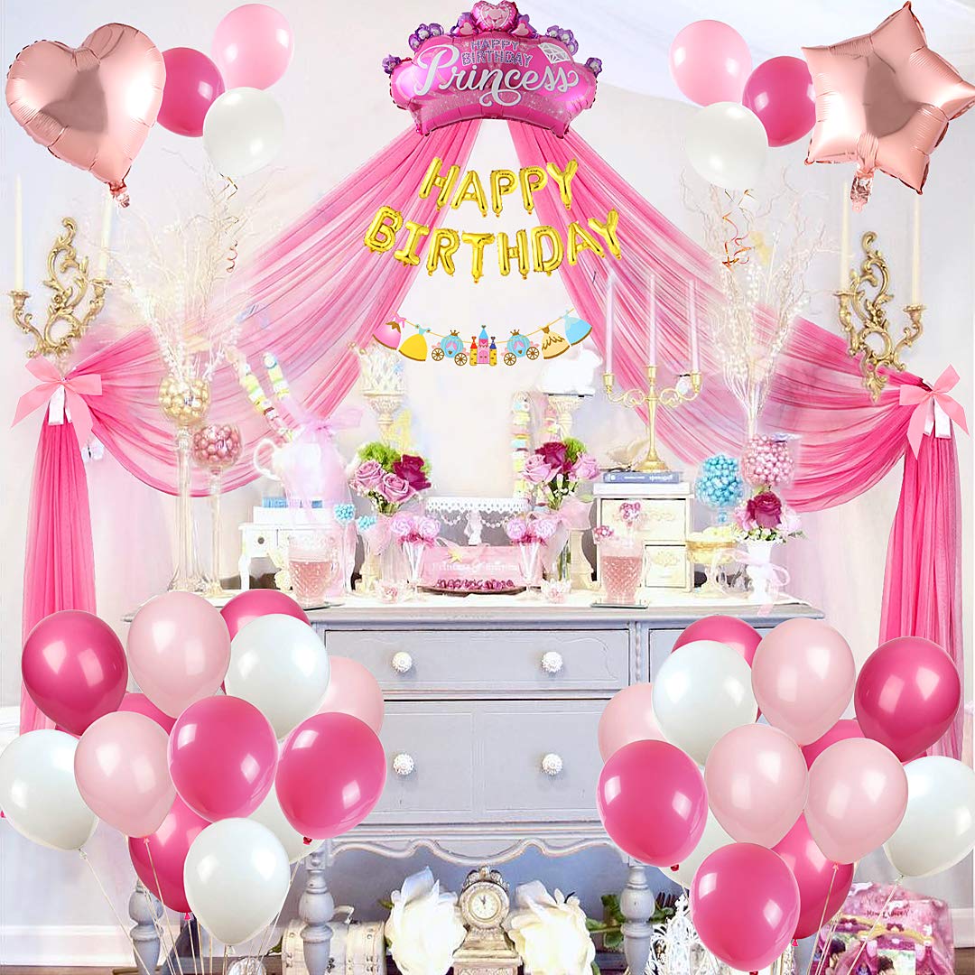 Golray Princess Party Supplies Birthday Decorations for Girls, 33 ...