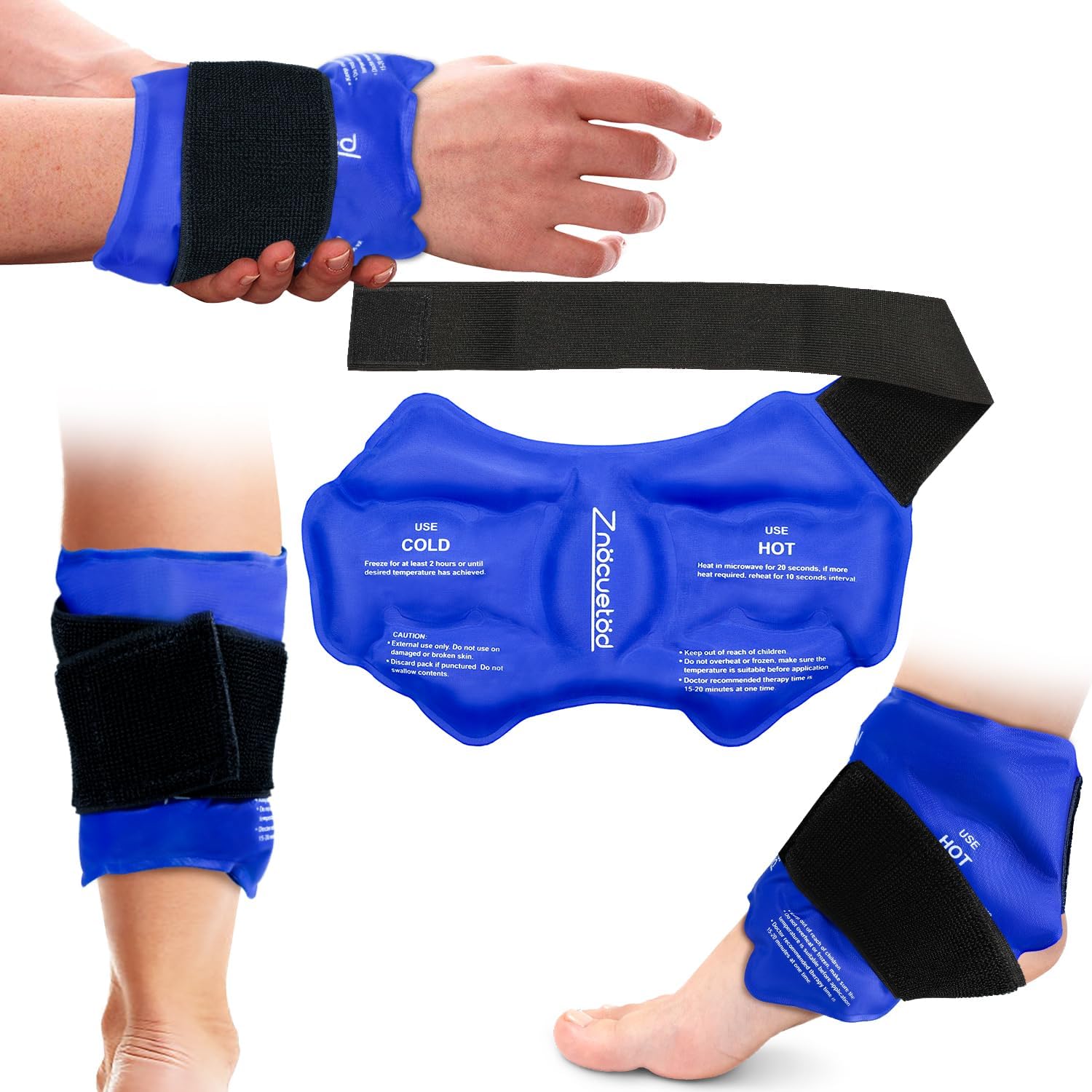Amazon.com: ZNÖCUETÖD Ankle Ice Pack Wrap for Swelling, Gel Wrist Foot ...