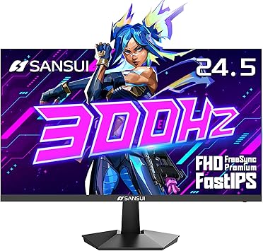 Amazon.com: SANSUI Gaming Monitor, 24.5" 300hz 240hz FHD 1080P 1ms FPS ...