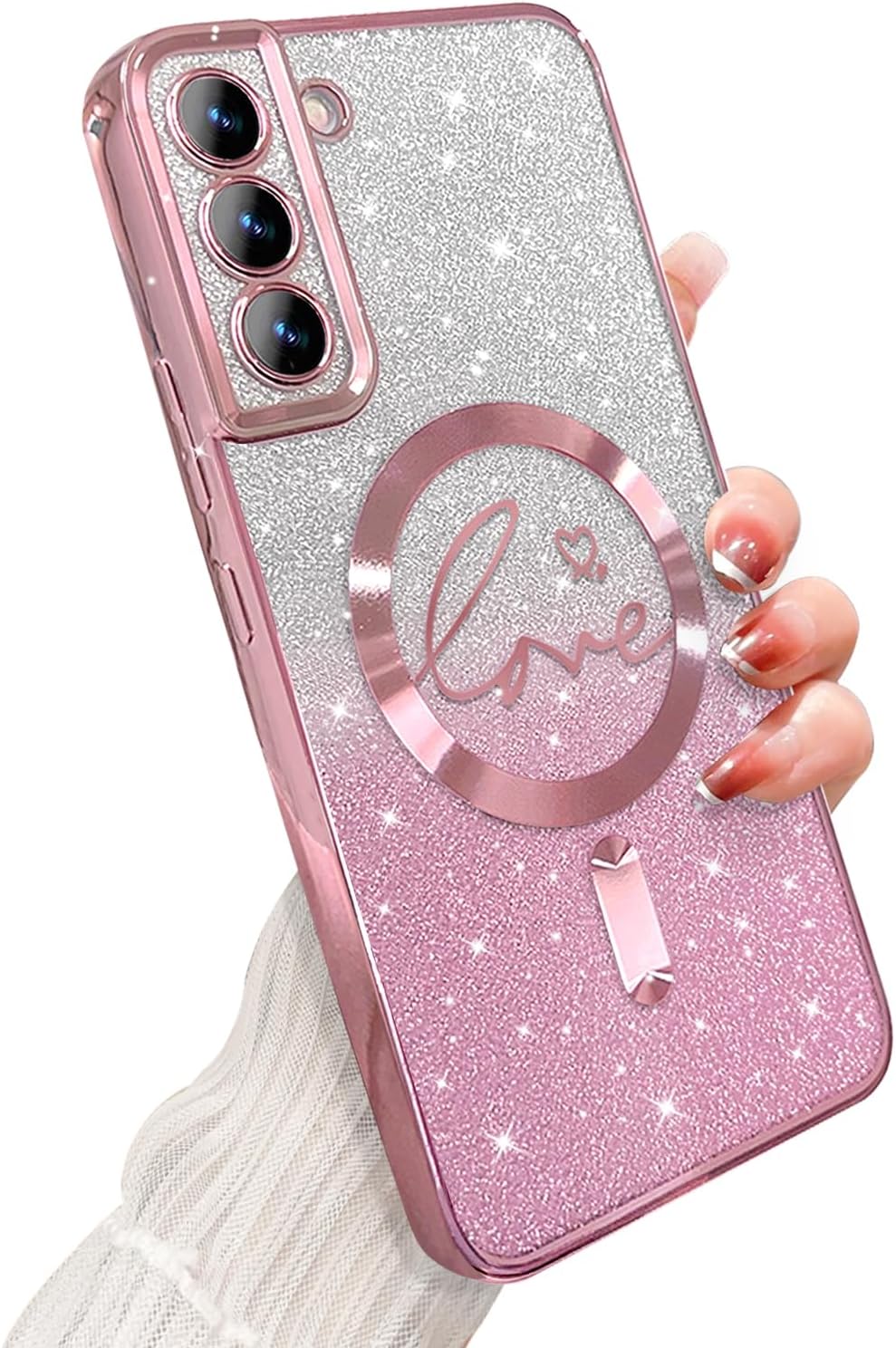 Amazon.com: ZONRW for Samsung Galaxy S22 Plus Case Magnetic,for Women Girl Soft Cute Luxury Love ...