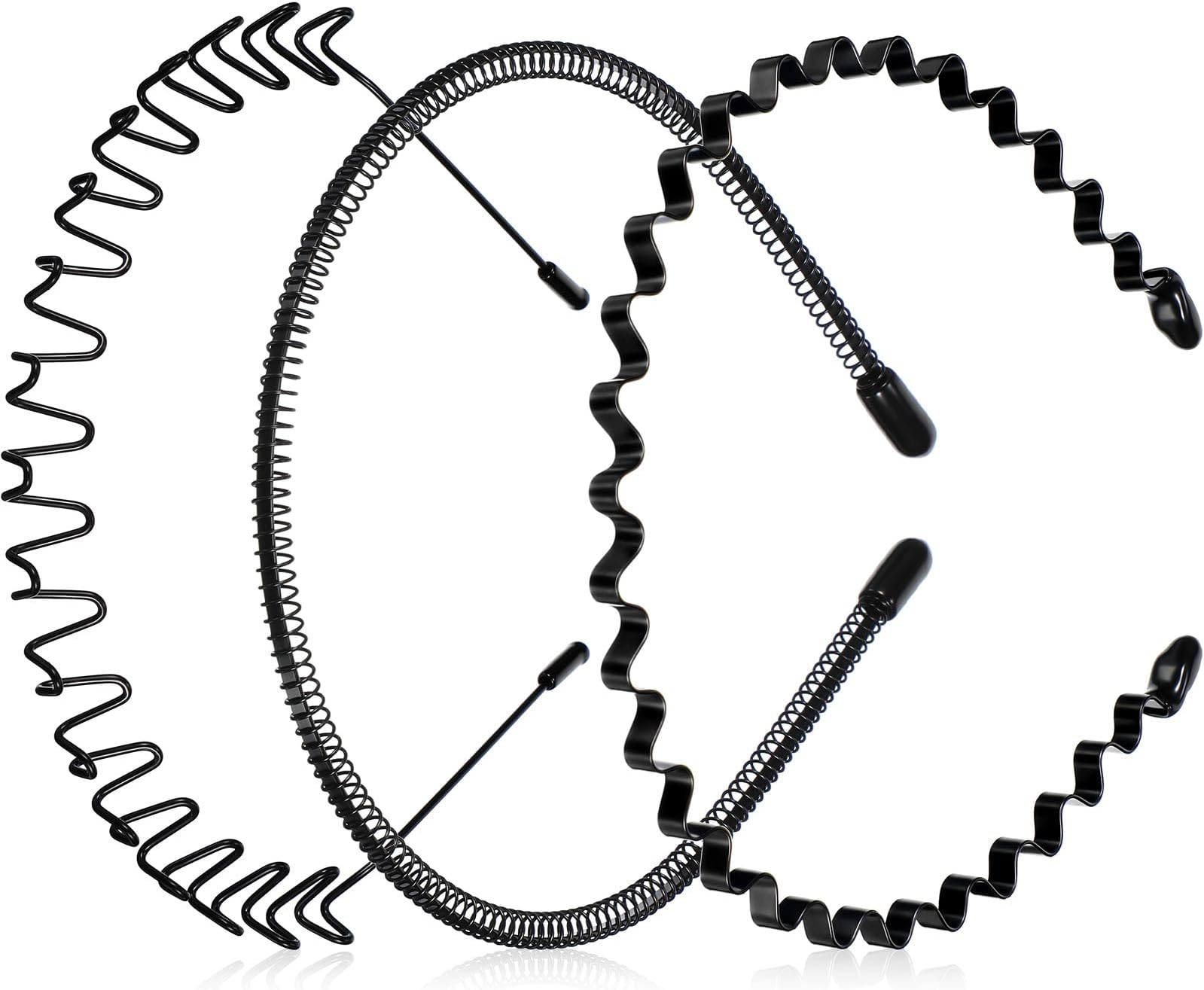 Amazon.com : WILLBOND Metal Headband 3 Pack - Unisex Wired Zigzag ...