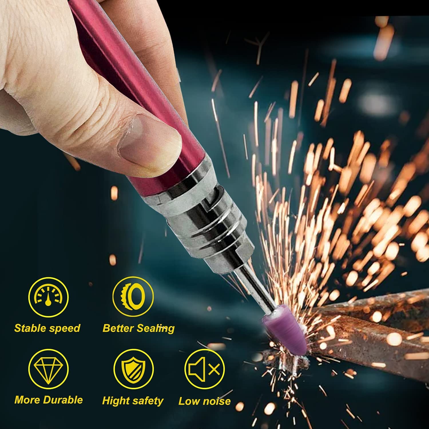 Air Micro Grinder 1/8 Inch Kit - 28000 RPM Pneumatic Pencil Die Grinder ...