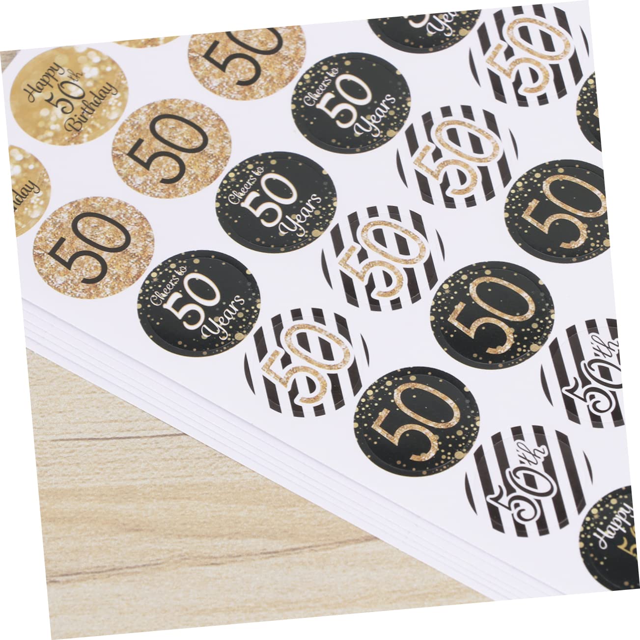 50th Birthday Round Labels 50th Birthday Stickers Silver And Black