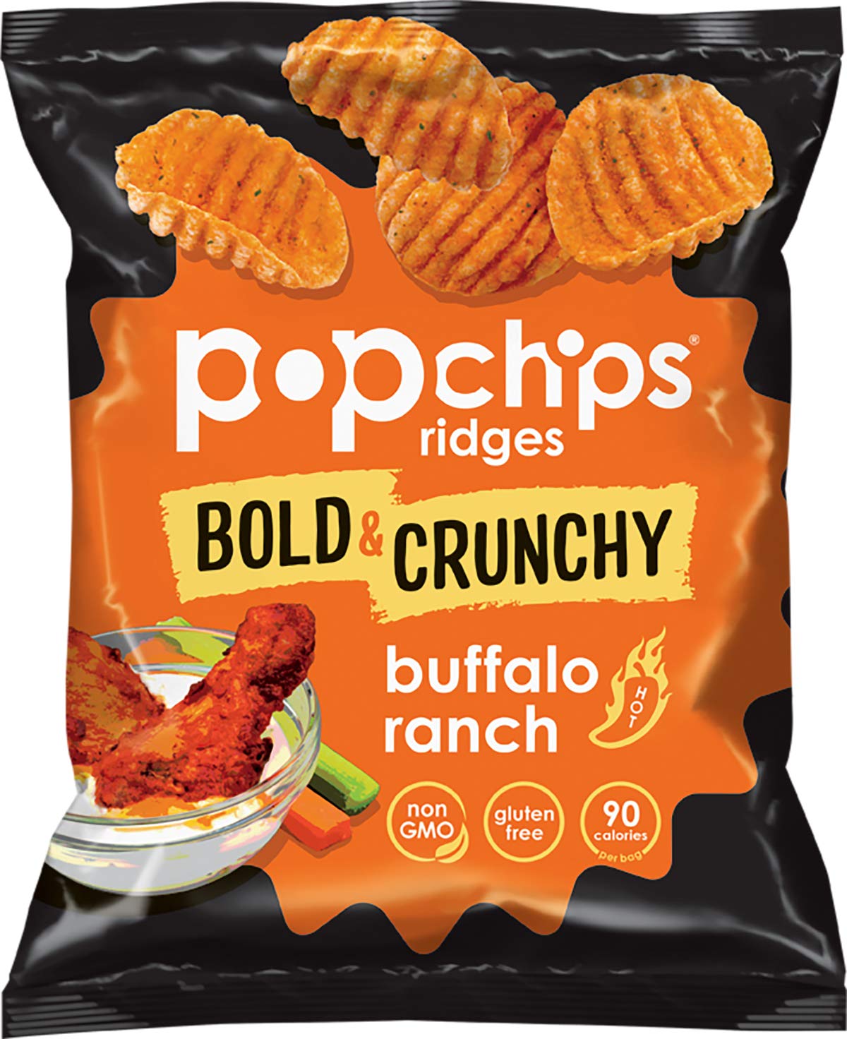 Amazon.com: Popchips patatas fritas Ridges Buffalo Ranch 0.7 oz Bolsas (paquete de 24) : Comida ...