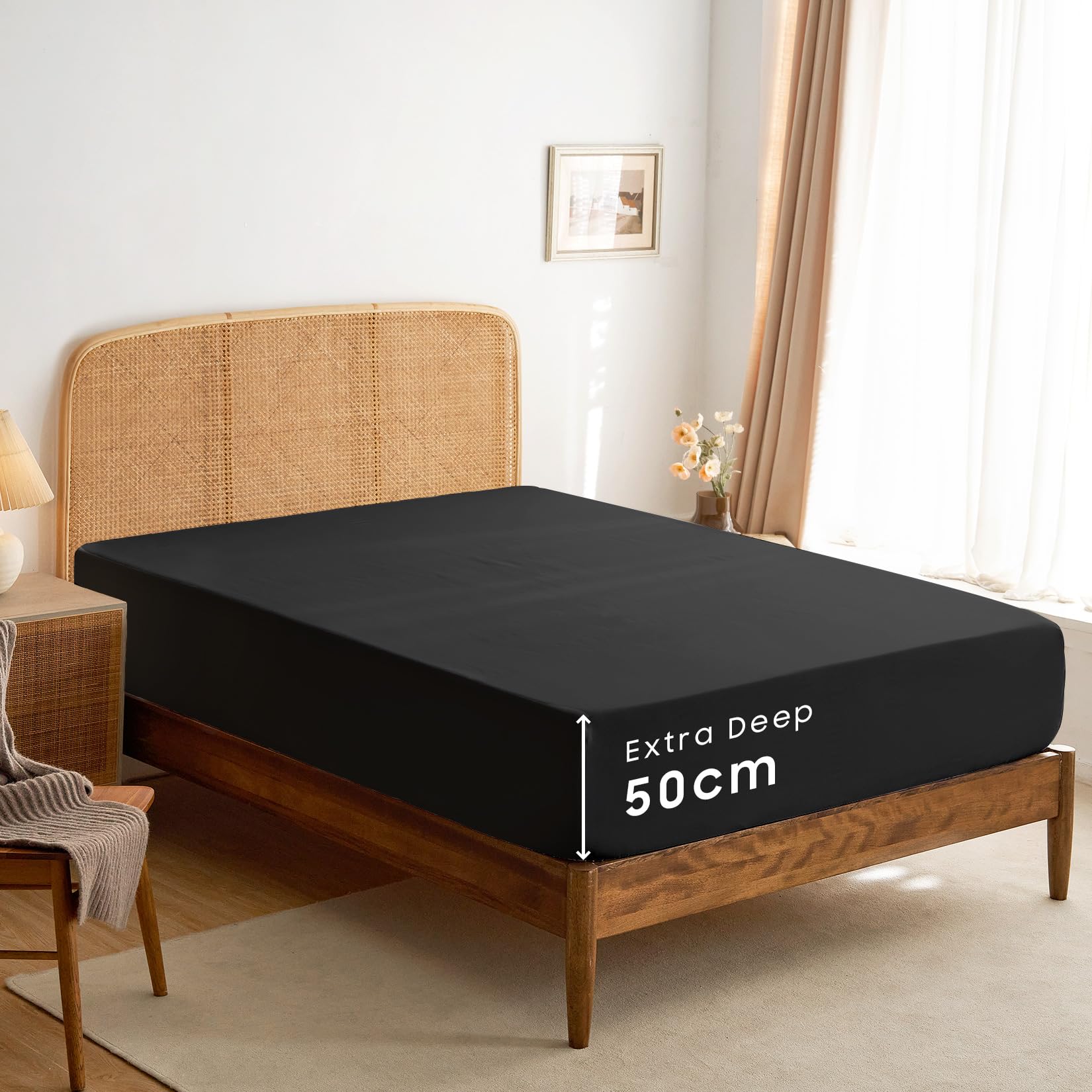 Wake In Cloud - Extra Deep Queen Fitted Sheet 1 Piece - 50cm Deep ...