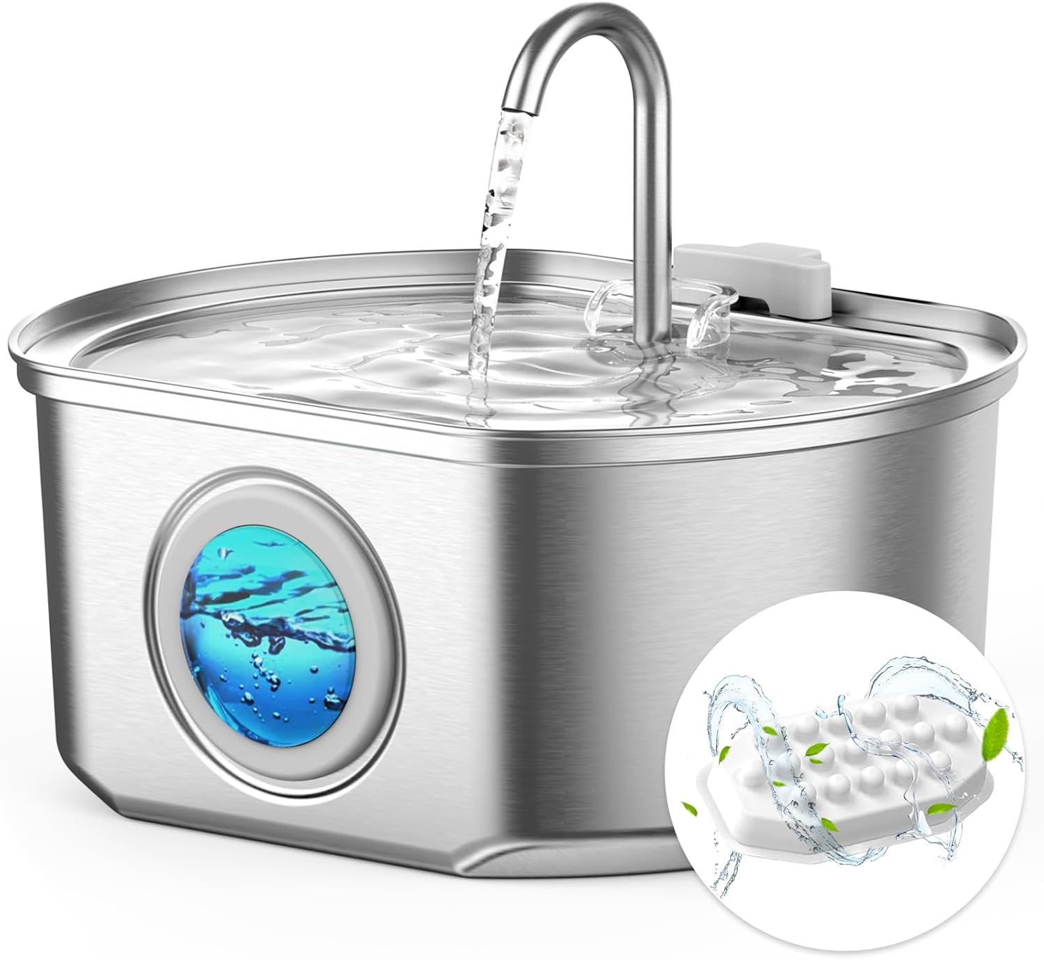 Amazon.com : Casfuy PWS-154 Quiet Stainless Steel Dog & Cat Water ...