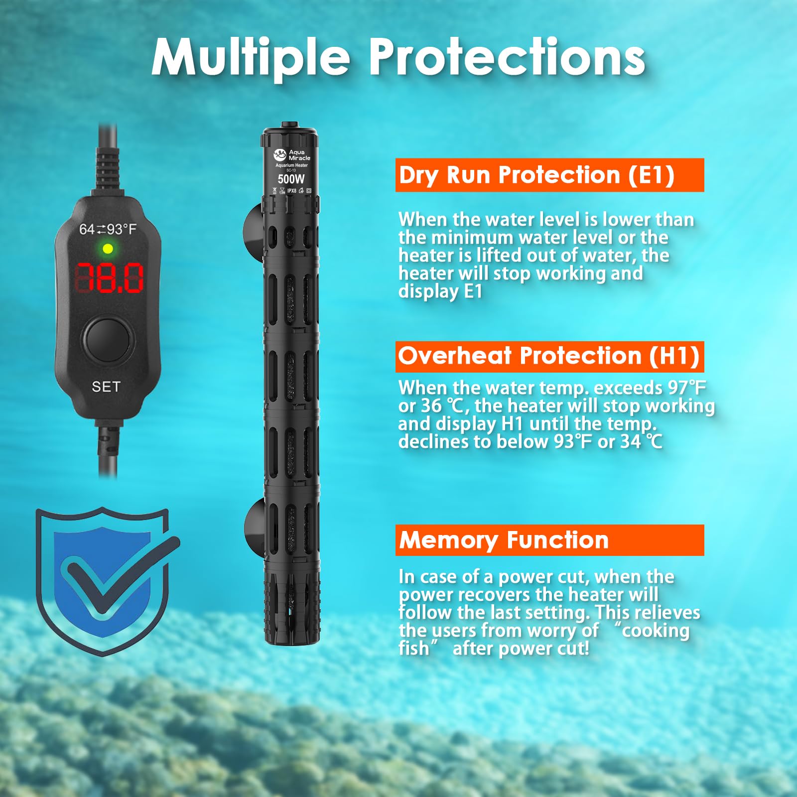 Pond Heaters For Outdoor Ponds With Fish Fish Tank Heater, 200W With ...