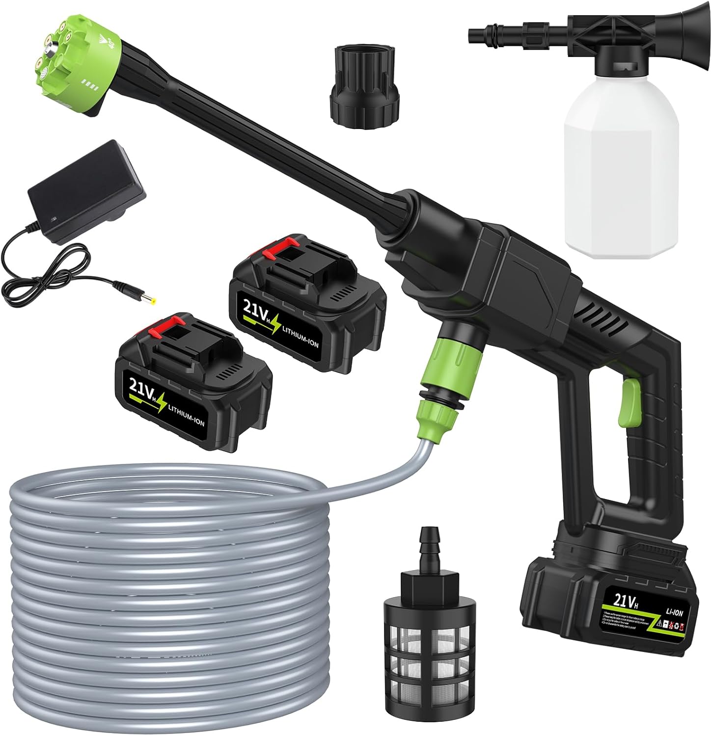 Cordless Pressure Washers Handheld, 21V 500PSI High Pressure Washer Gun ...