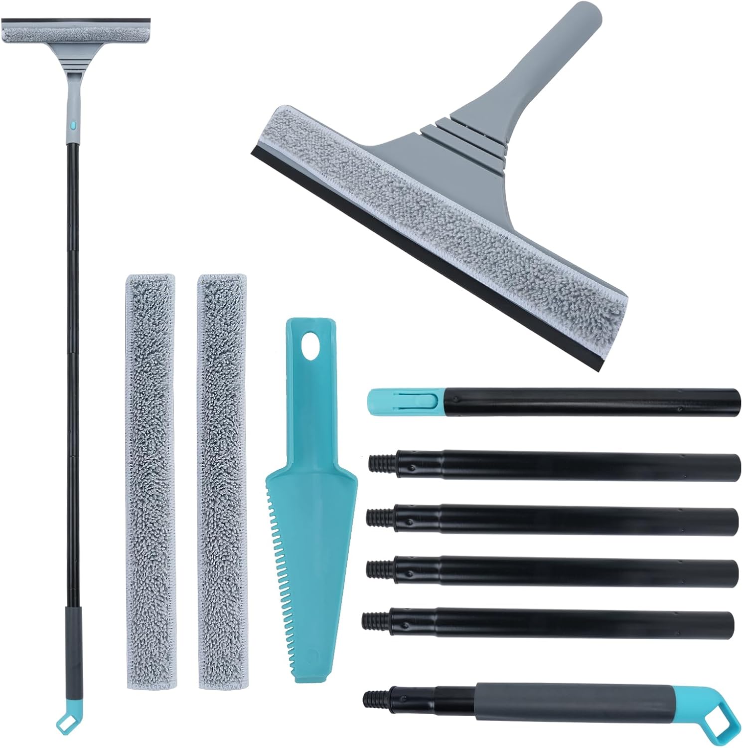 YODUEA Window Cleaning Kit 2 in 1 Window Cleaning Equipment 155cm Long ...