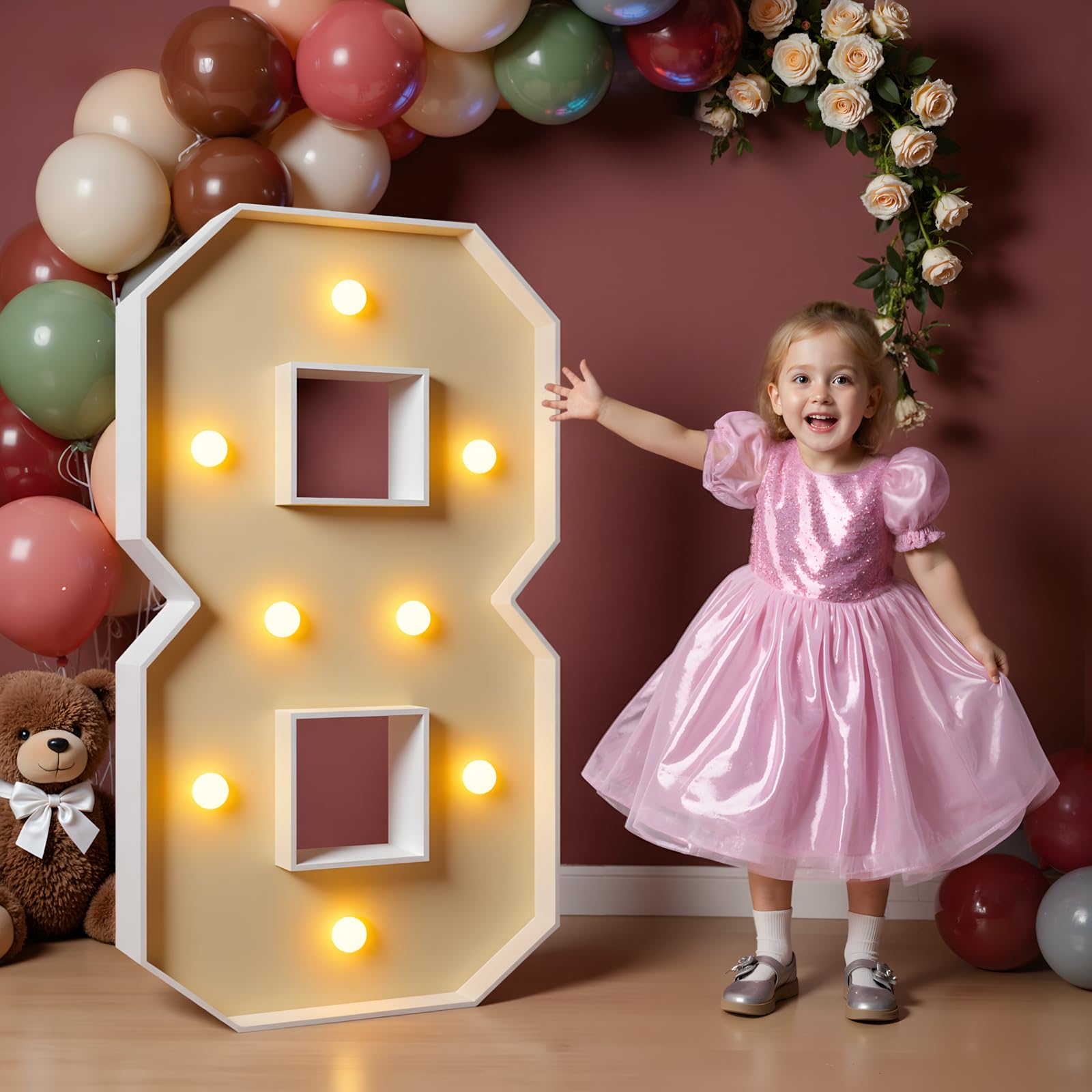 Snapklik.com : Imprsv 3FT Light Up Numbers, Marquee Numbers 8 For ...