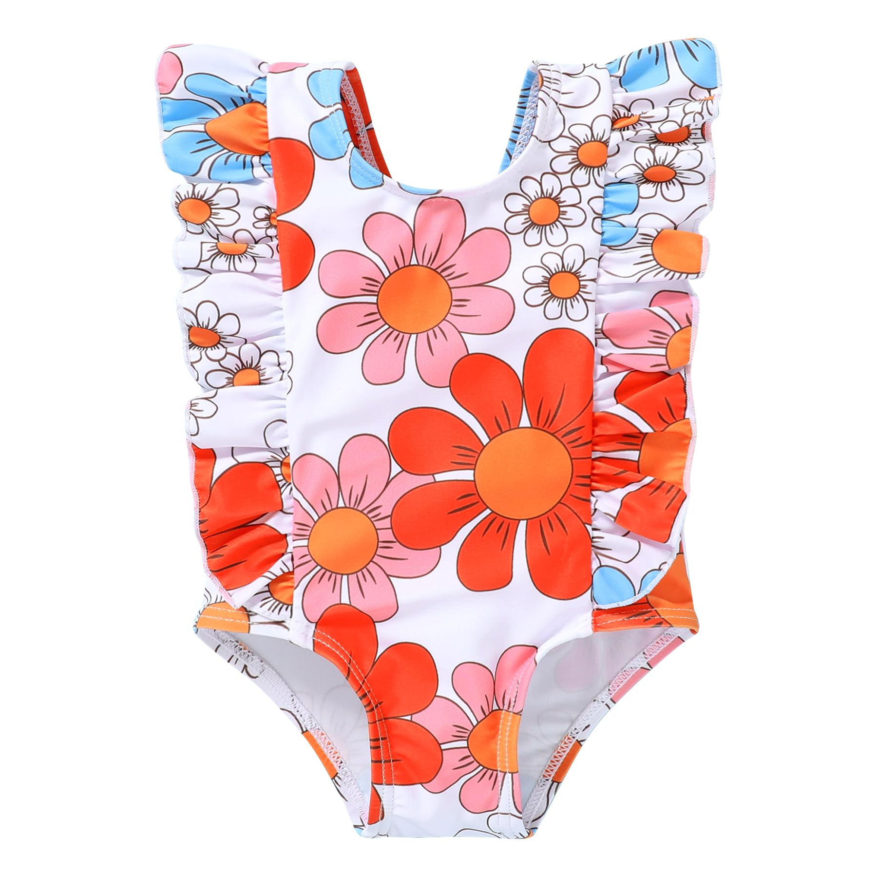 Snapklik.com : Newborn Baby Girl Ruffle Swimsuit Infant Toddler One ...