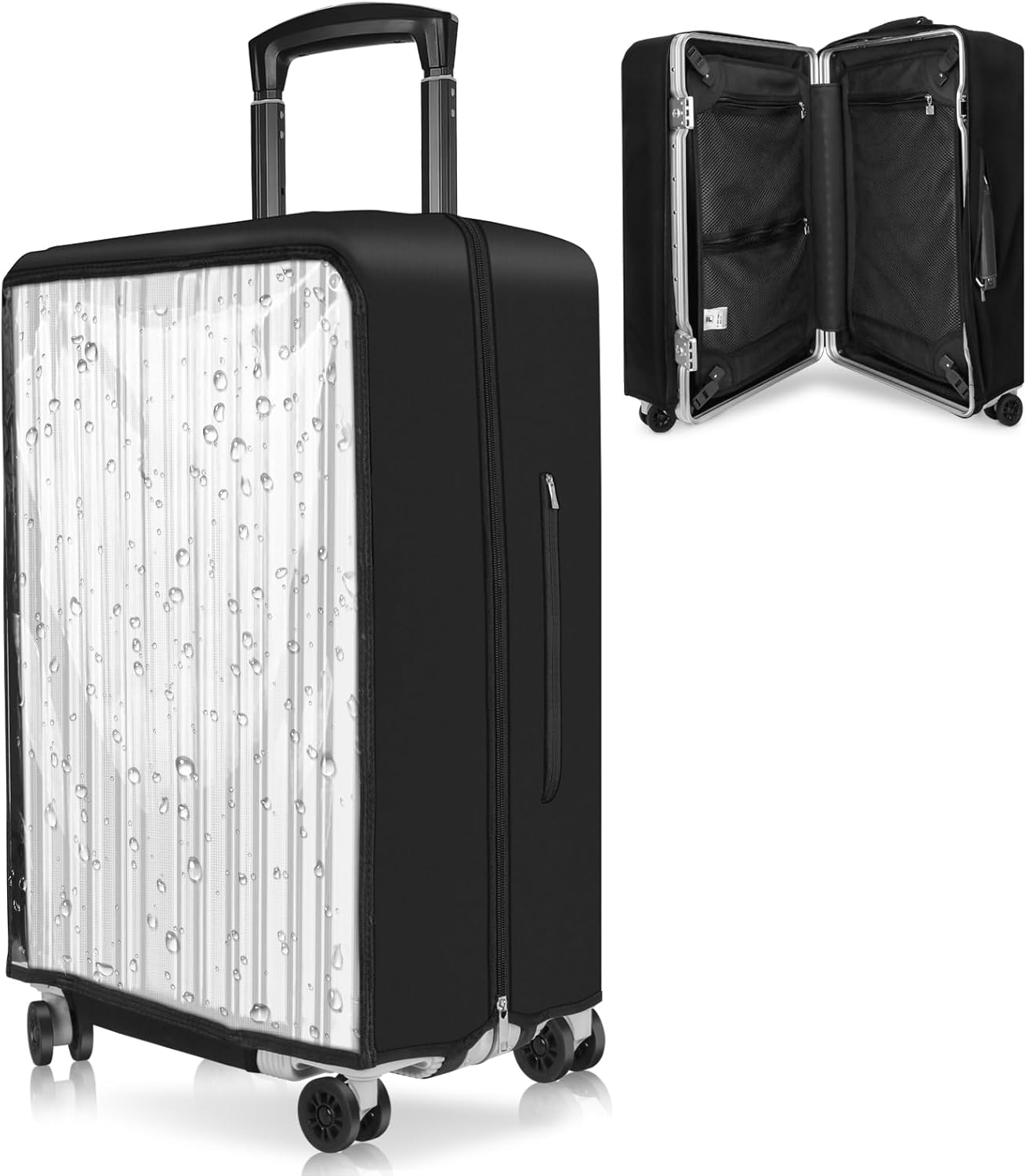 Amazon.com | Yotako Upgraded Zippered Transparent PVC Suitcase Cover ...