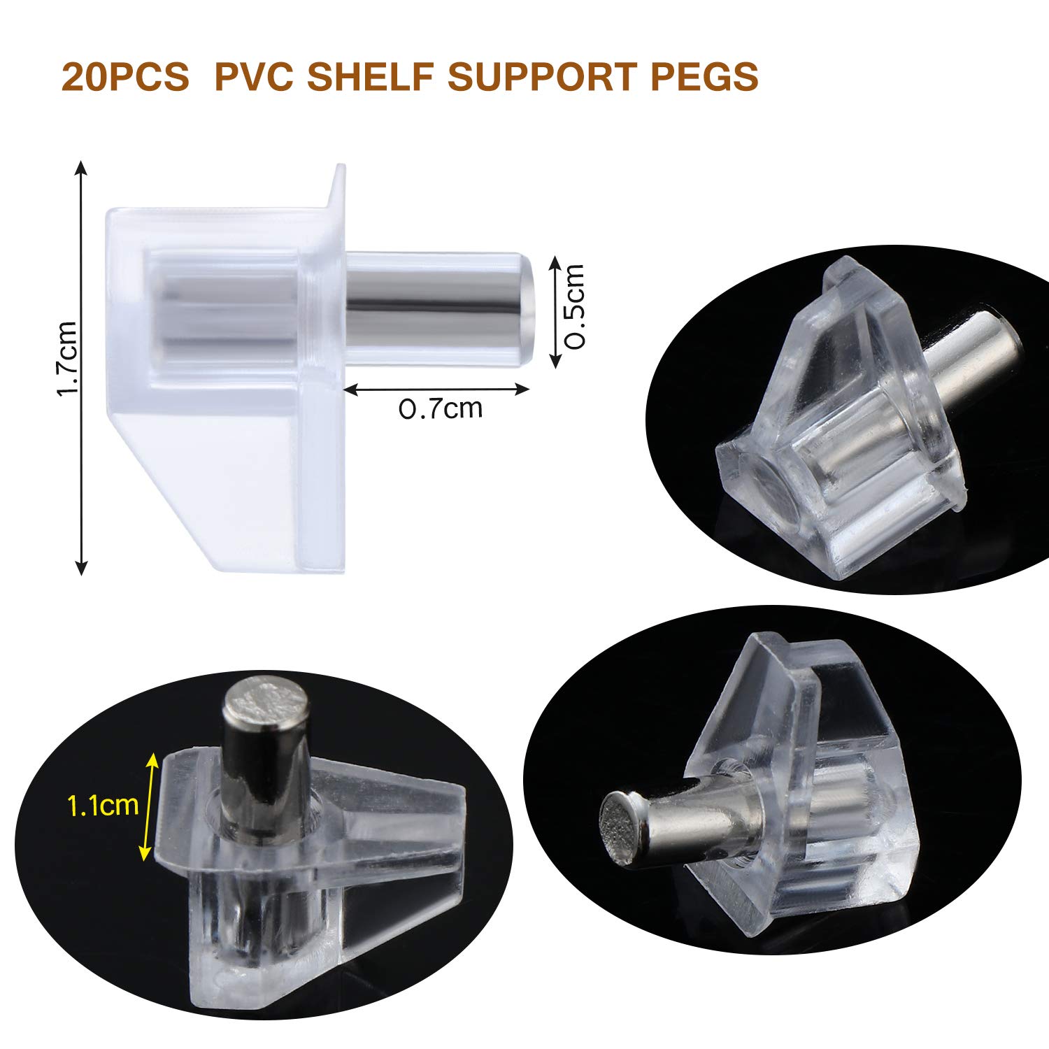 Snapklik.com : 191PCS Shelf Pins Kit, 7 Styles Nickel Plated Shelf ...