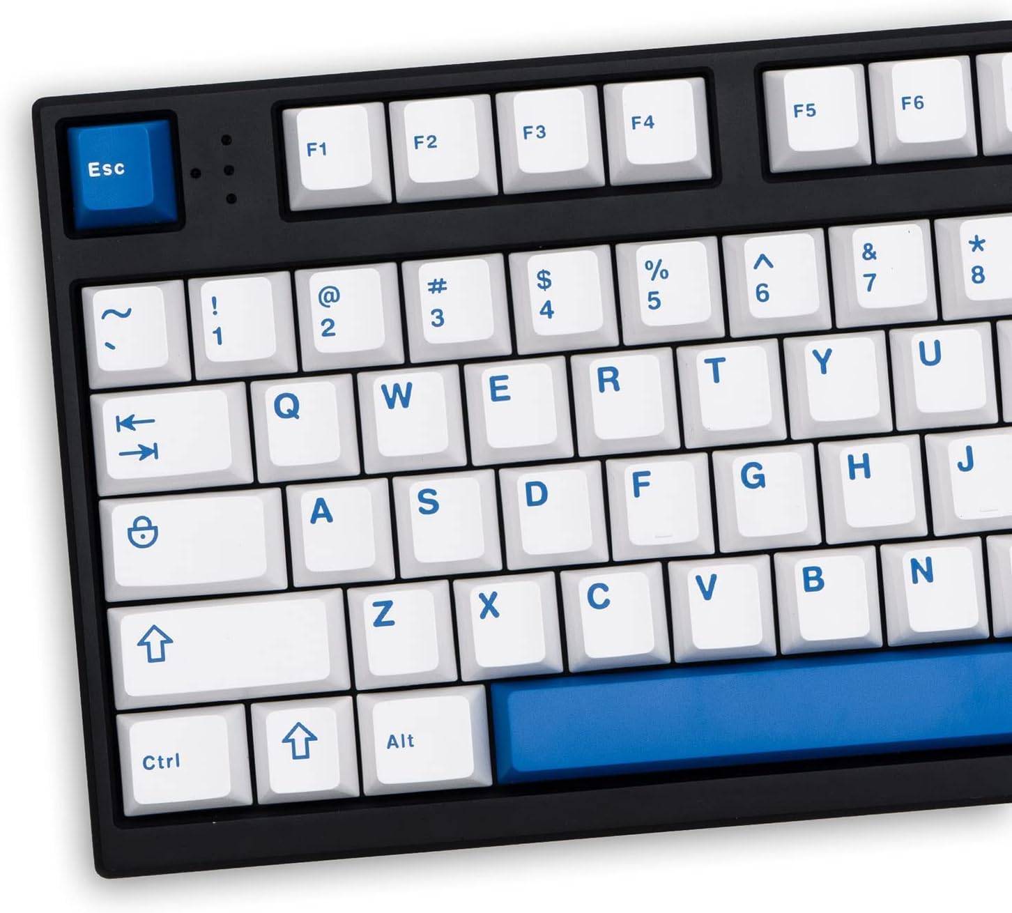 White Blue Keycaps Set, 132 Keys, Cherry Profile, Doubleshot Custom ...